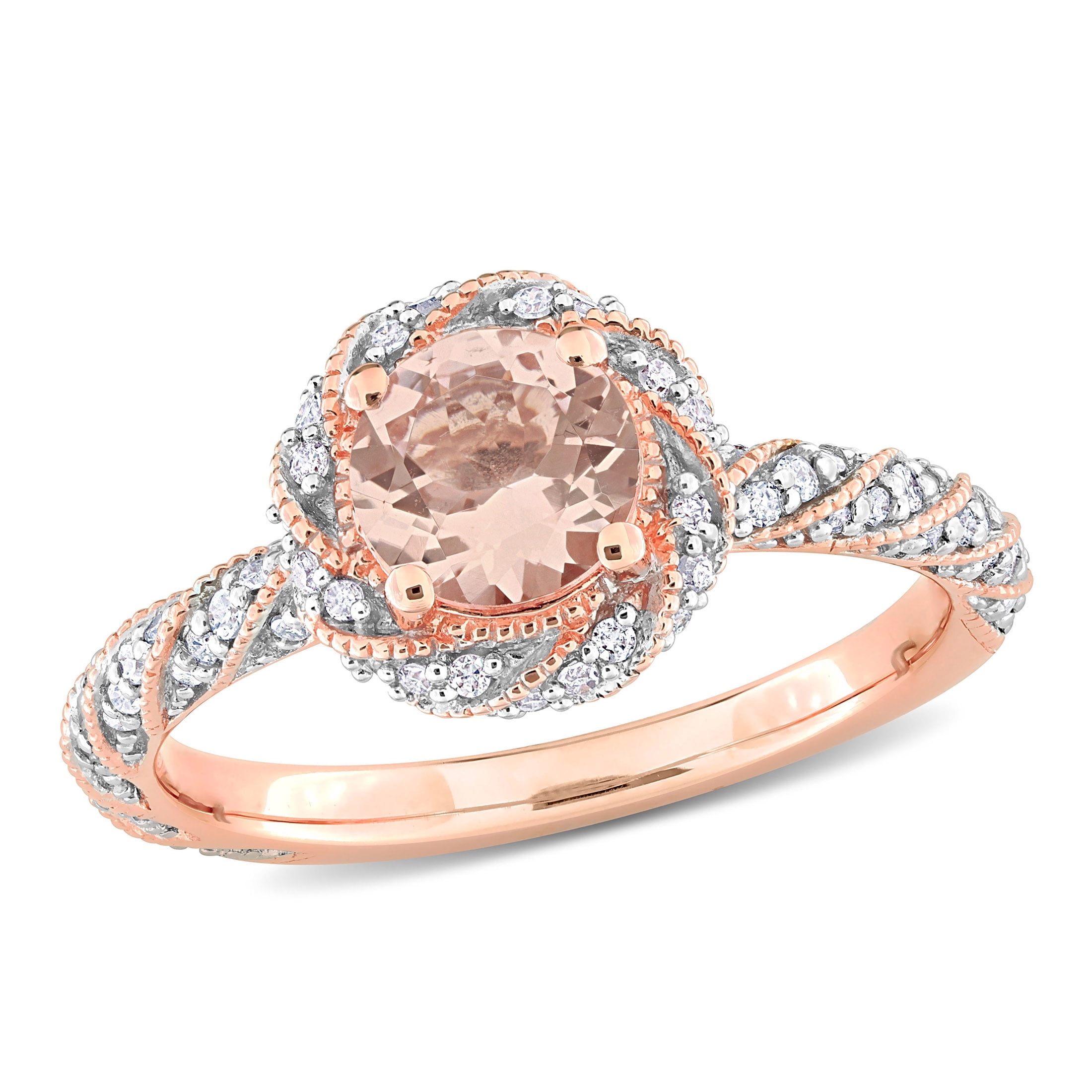 Everly Women's Morganite 14k Rose Gold Ring - Walmart.com