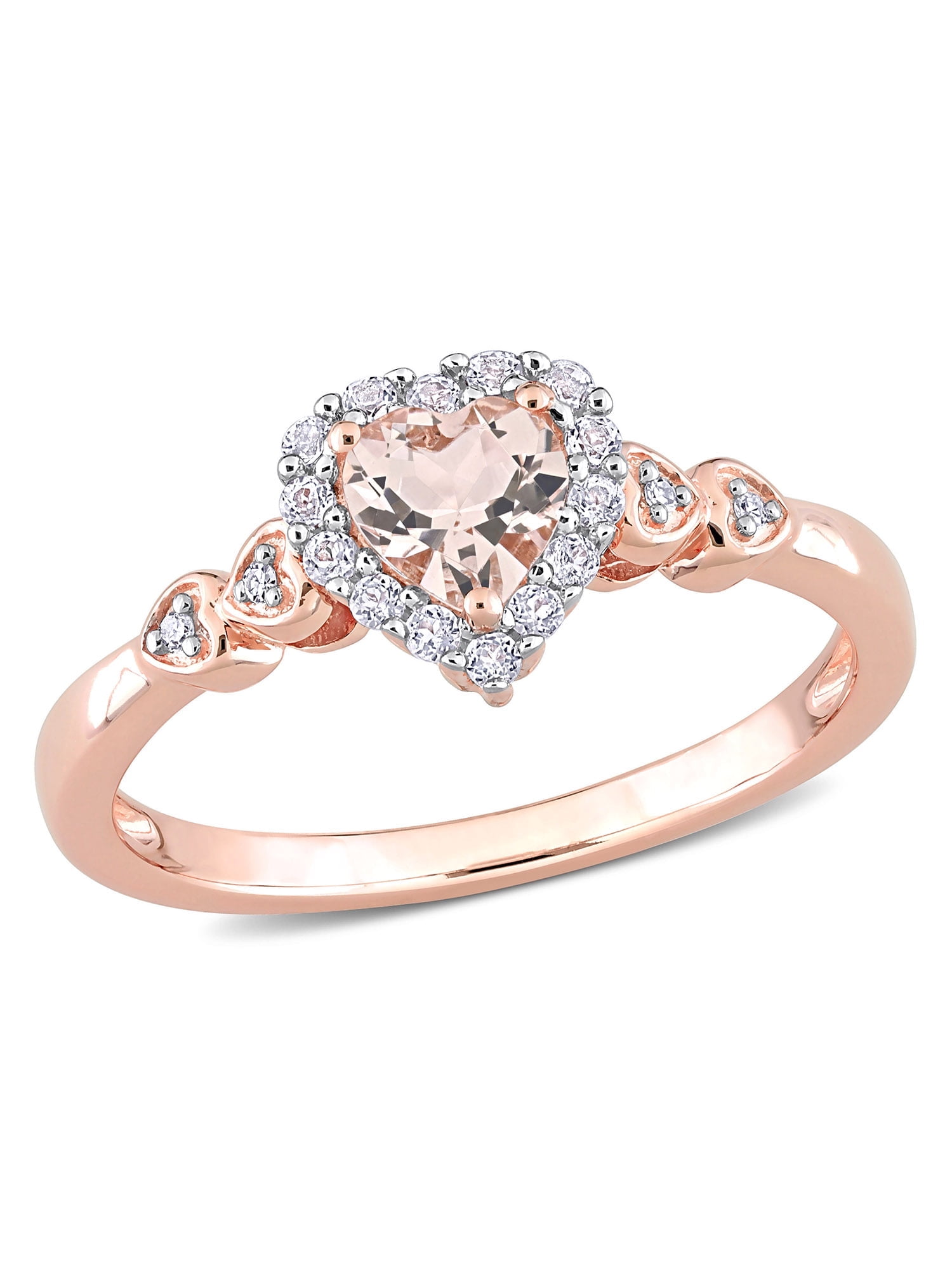 Everly Women's Morganite and Topaz Rose Gold Plated Ring - Walmart.com