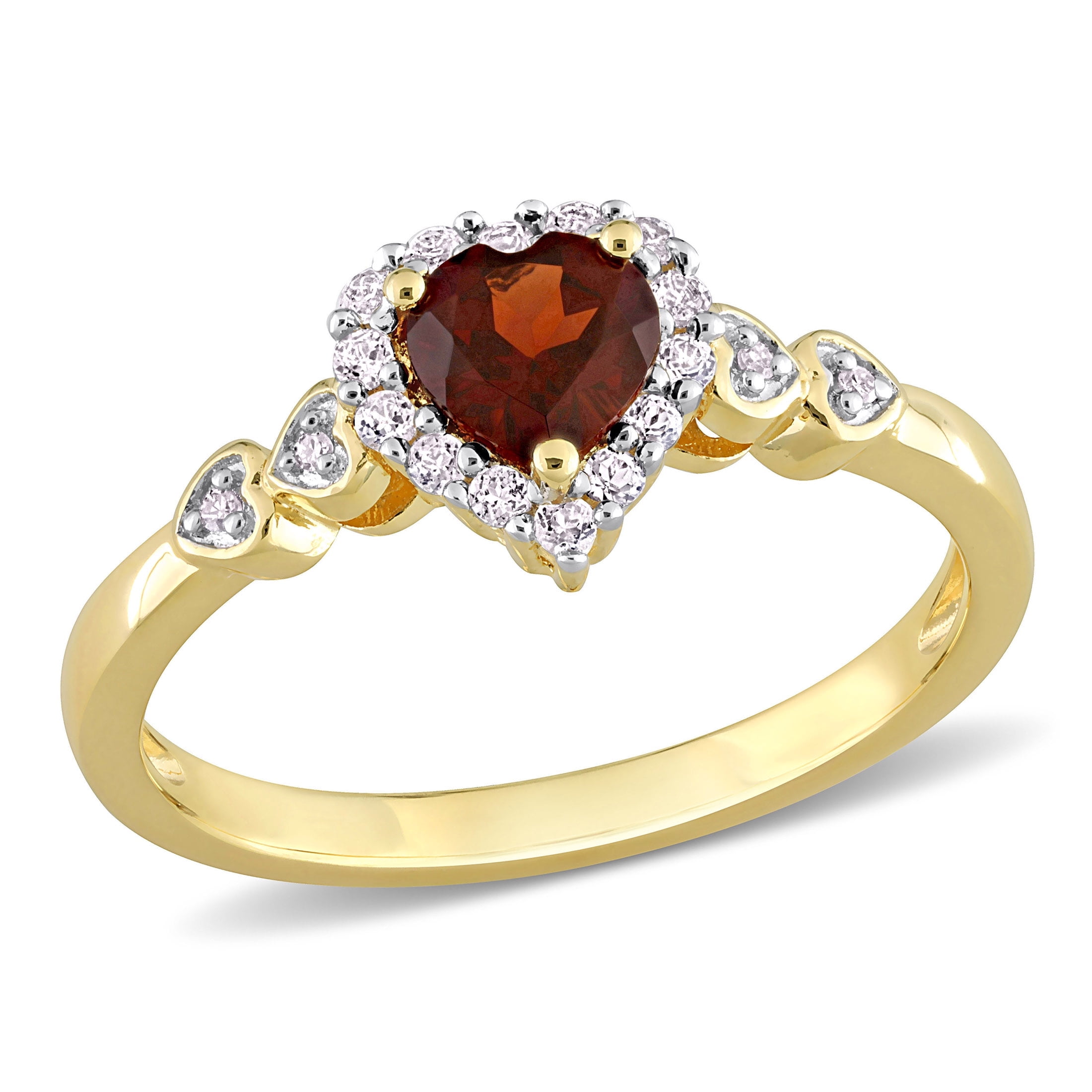 Everly Women's Garnet and Topaz Yellow Gold Plated Ring - Walmart.com