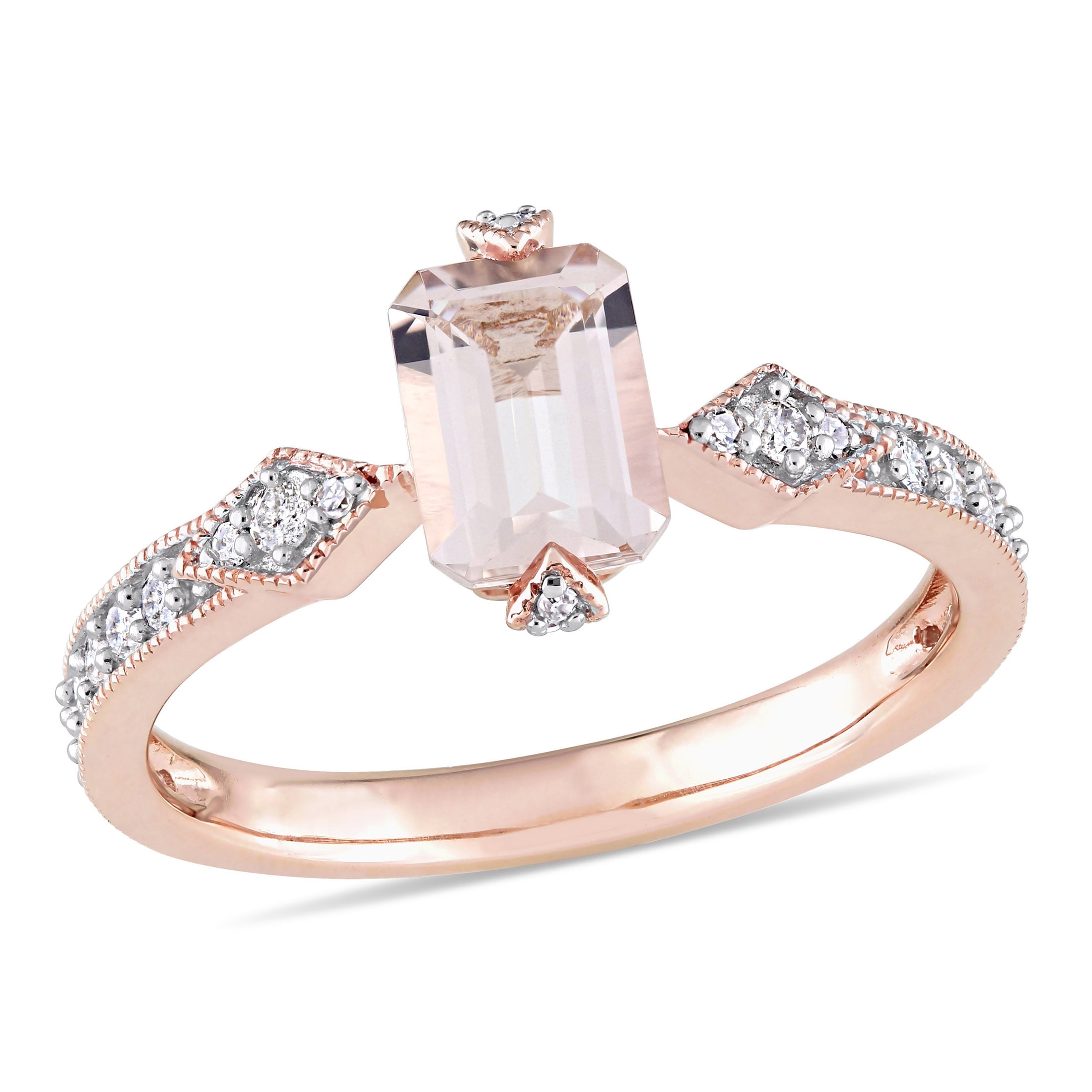 Everly Women's Morganite 10K Rose Gold Engagement Ring - Walmart.com