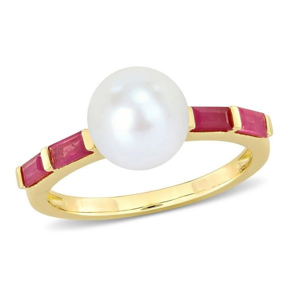 Everly Women's Garnet 10k Yellow Gold Ring - Walmart.com