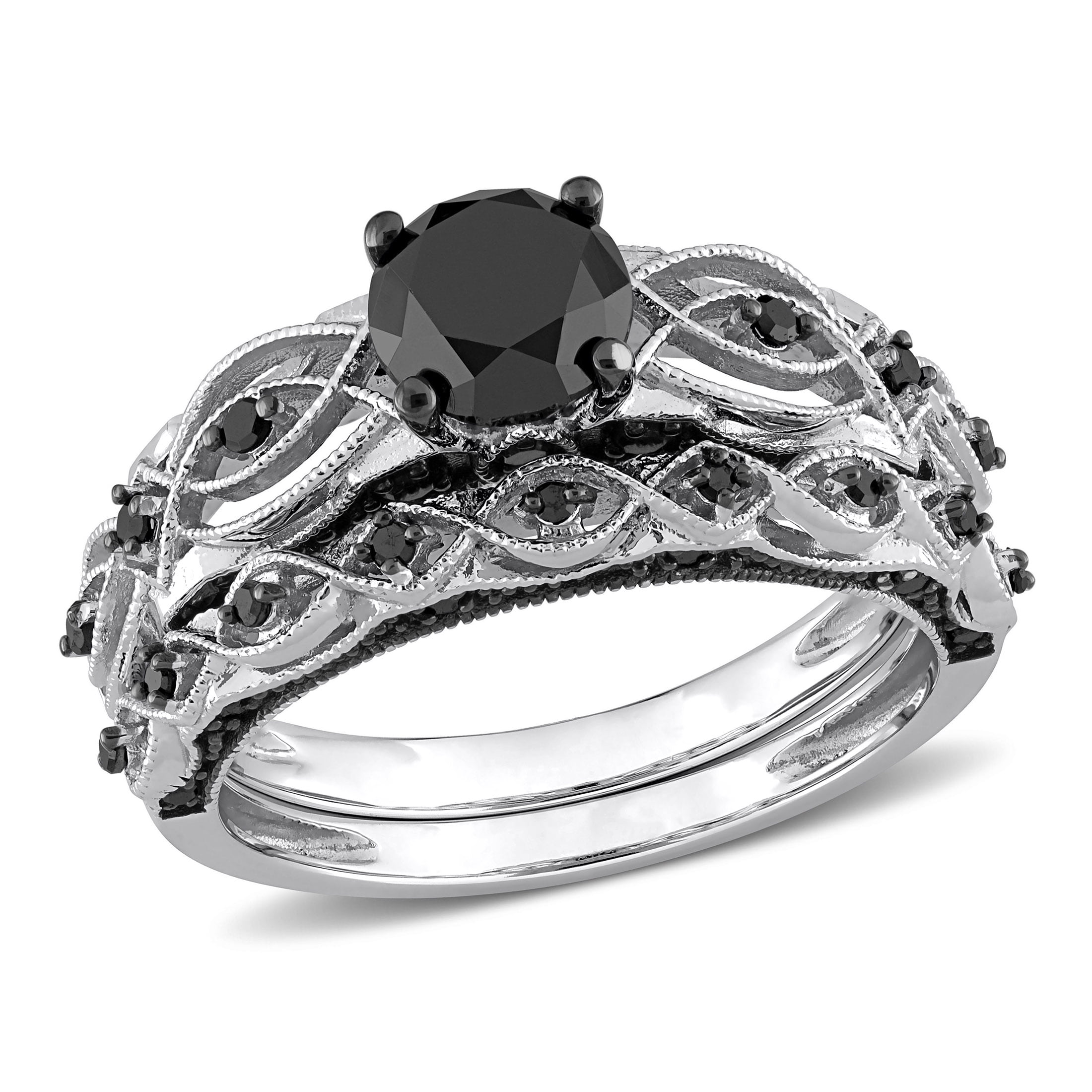 Everly Women's Diamond 10k White Gold Bridal Set - Walmart.com