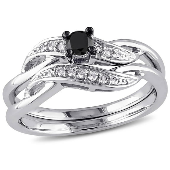 Everly Women's Diamond Sterling Silver Bridal Set - Walmart.com