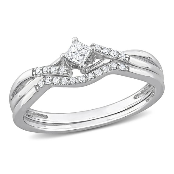 Everly Women's Diamond Sterling Silver Bridal Set - Walmart.com