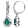 Everly Women's Created Emerald & Created White Sapphire Sterling Silver ...