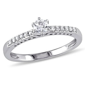 Everly Women's Diamond Sterling Silver Engagement Ring - Walmart.com