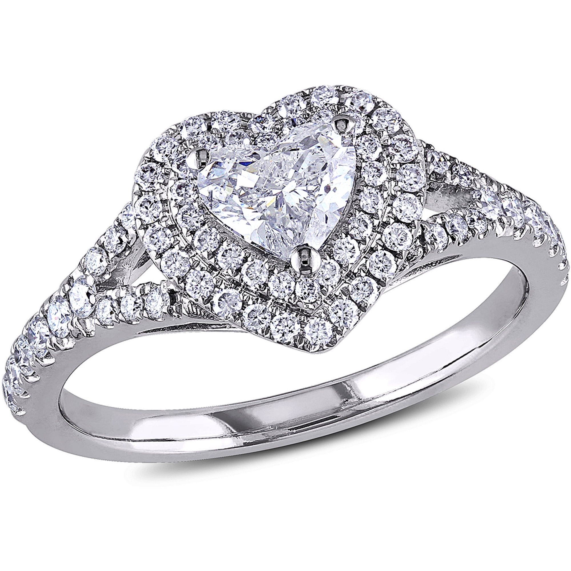 Everly Women's Diamond 14K White Gold Engagement Ring - Walmart.com