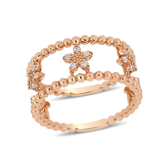 Everly Women's Diamond 10k Rose Gold Ring - Walmart.com