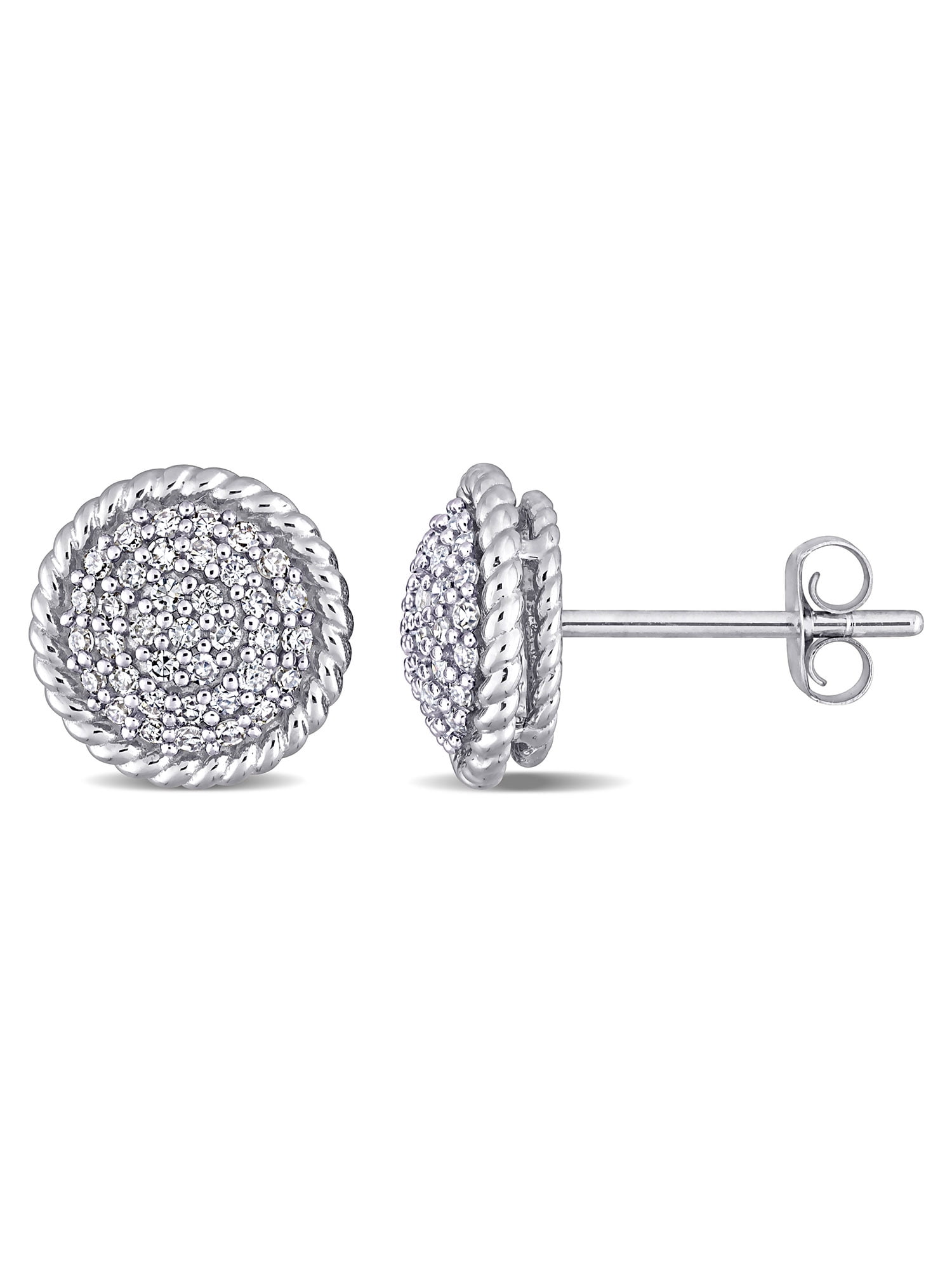 Everly Women's Diamond 14k White Gold Earrings - Walmart.com