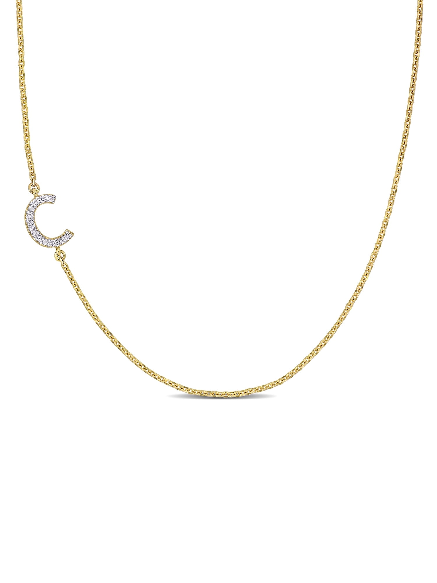 Everly Women's Diamond 14k Yellow Gold Necklace - Walmart.com