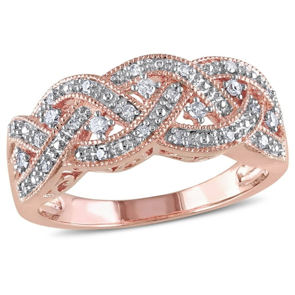Everly Women's Diamond Rose Gold Flash-Plated Ring - Walmart.com