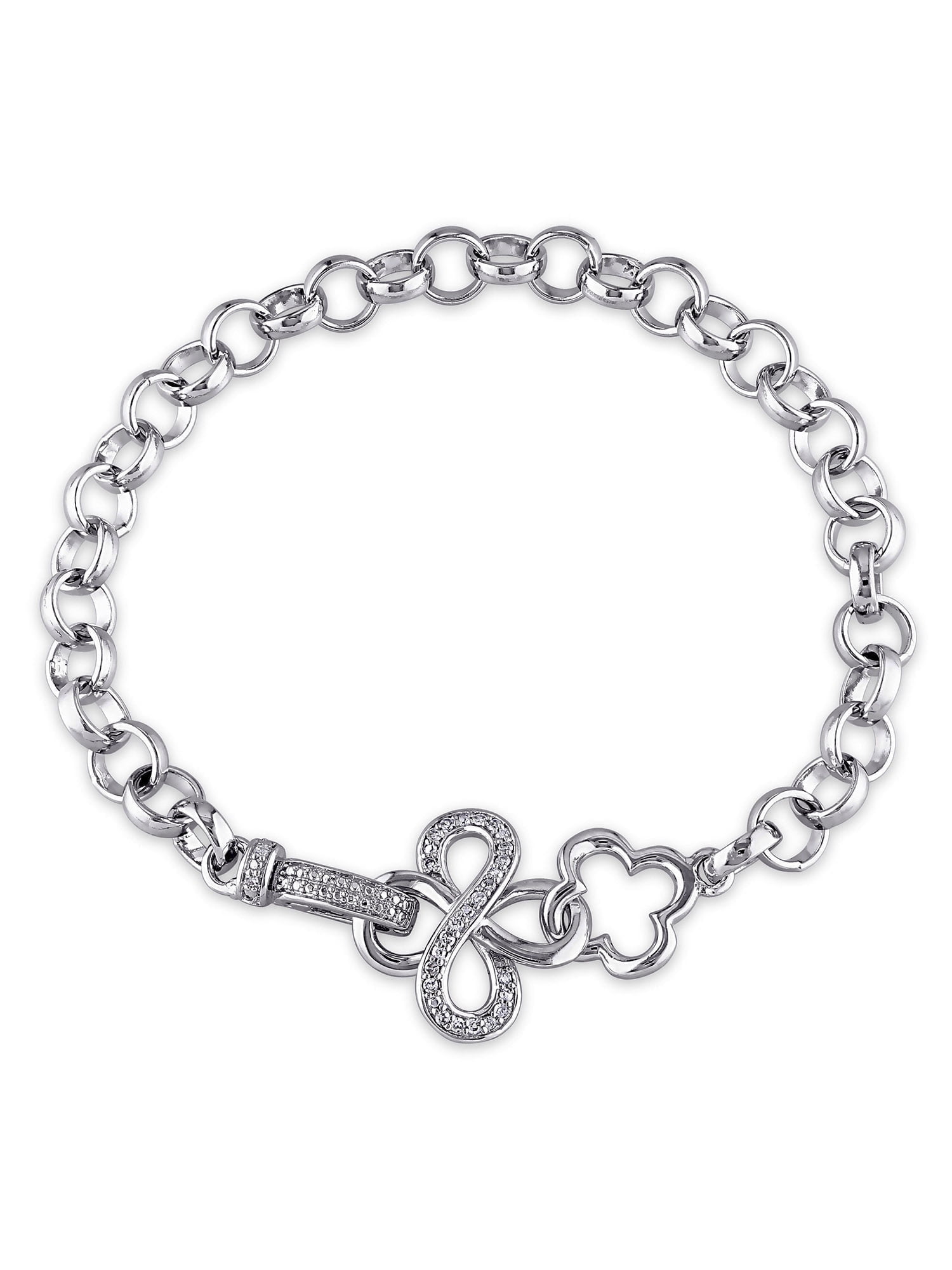 Everly Women's Diamond Sterling Silver Bracelet - Walmart.com
