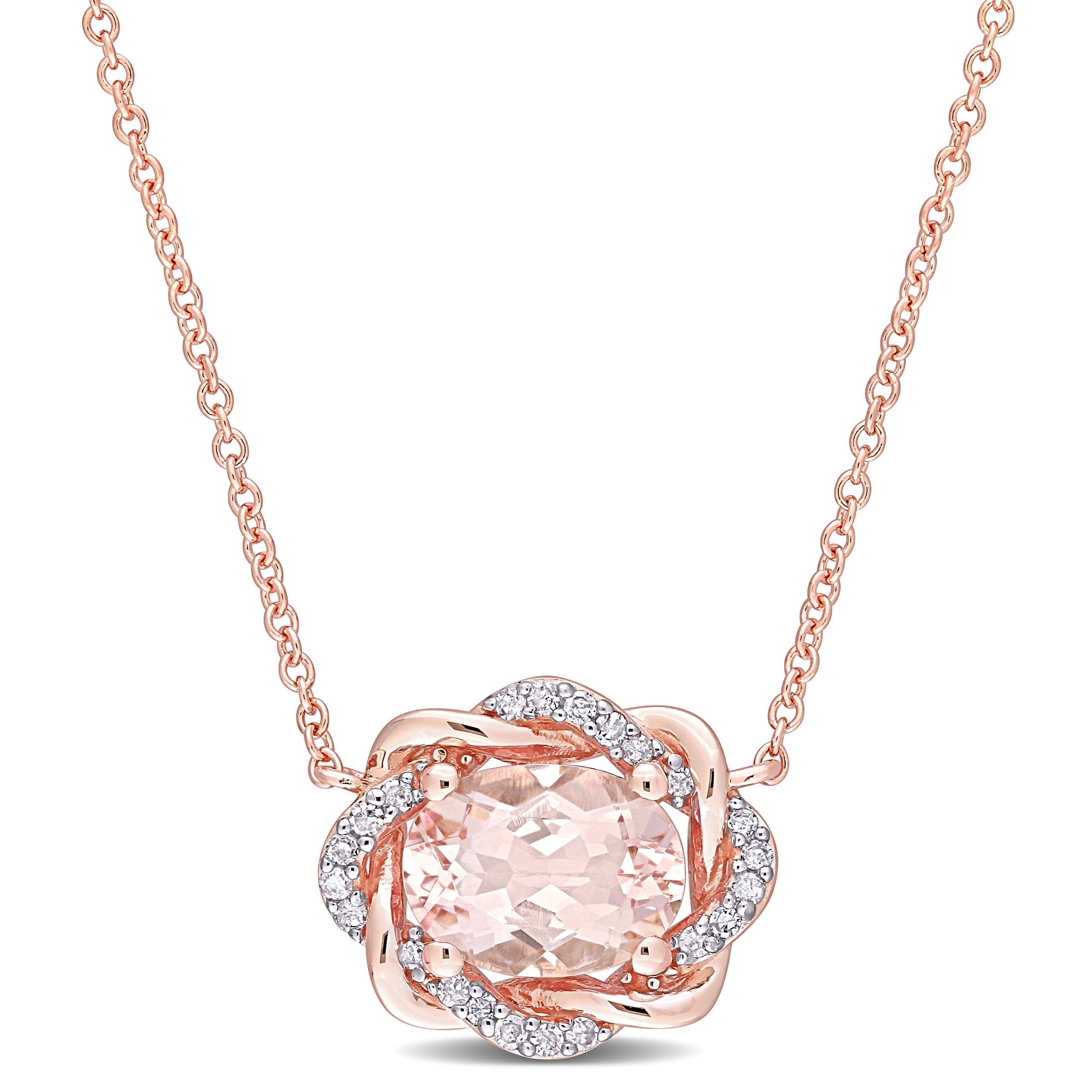 Everly Women's Morganite 10k Rose Gold Necklace - Walmart.com
