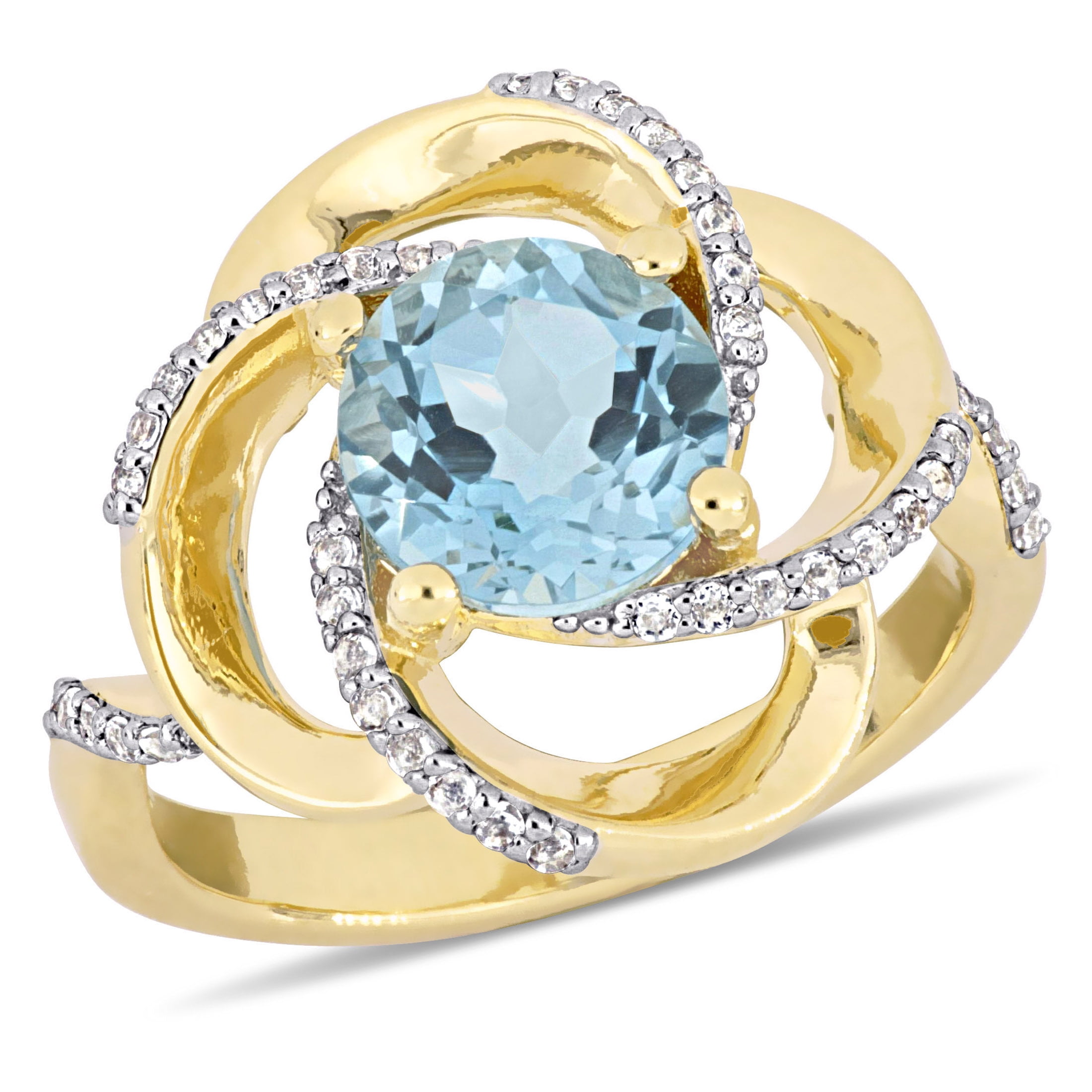 Everly Women's Topaz Yellow Gold Plated Ring - Walmart.com
