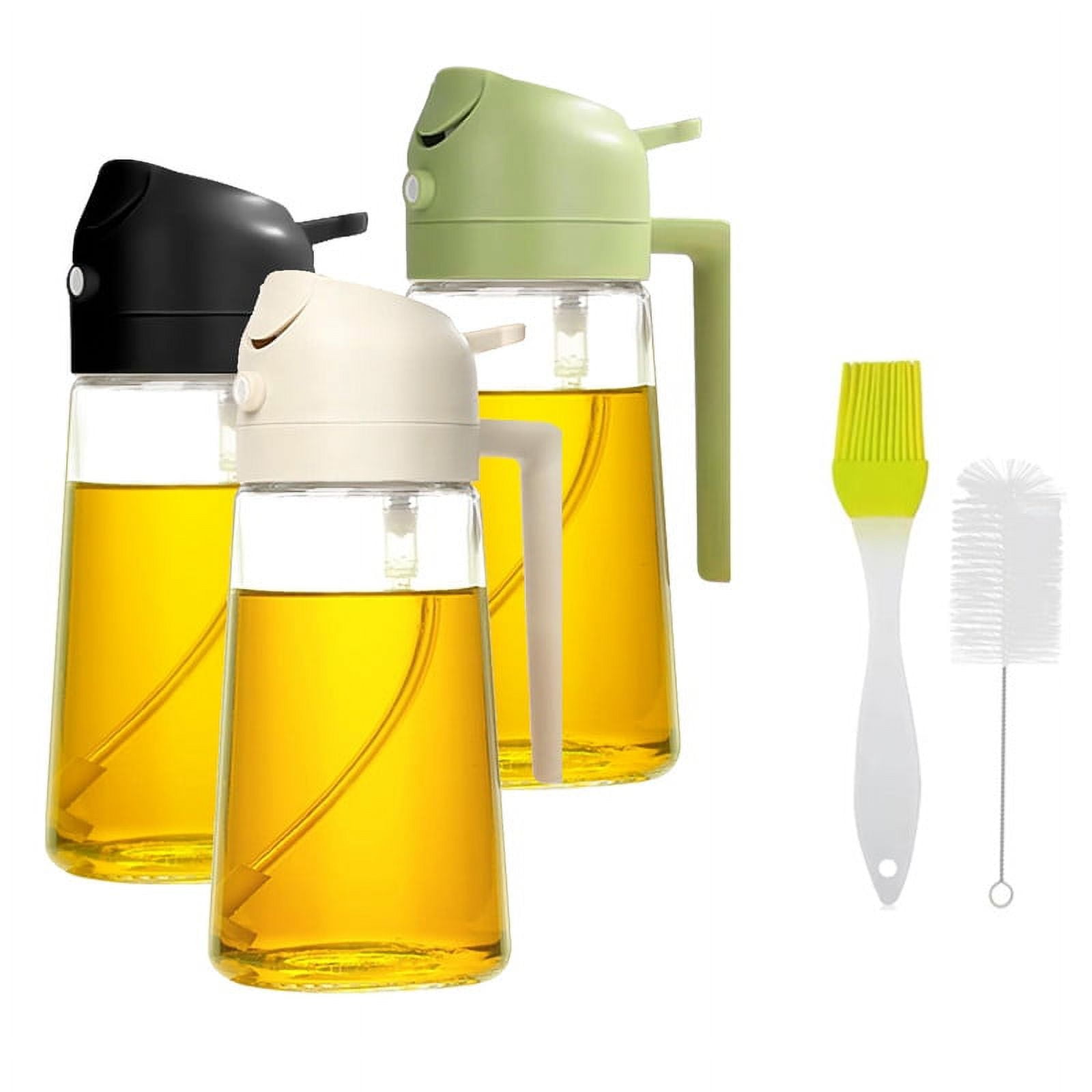 Evermire 2 in 1 Oil Dispenser, 2 in 1 Glass Oil Dispenser, Edible Oil ...