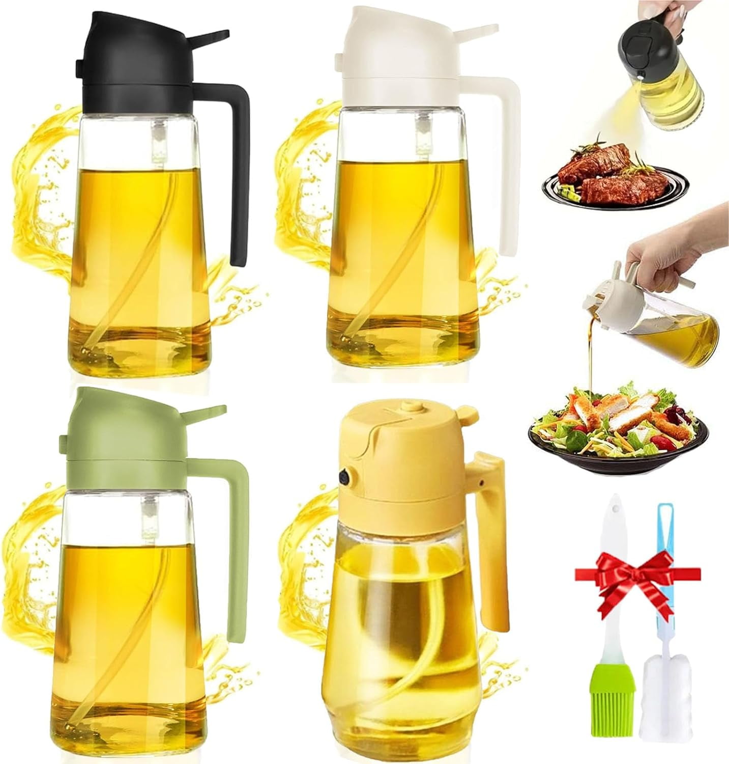 Evermire Two in One Oil Dispenser, 2 In 1 Oil Dispenser And Oil Sprayer ...