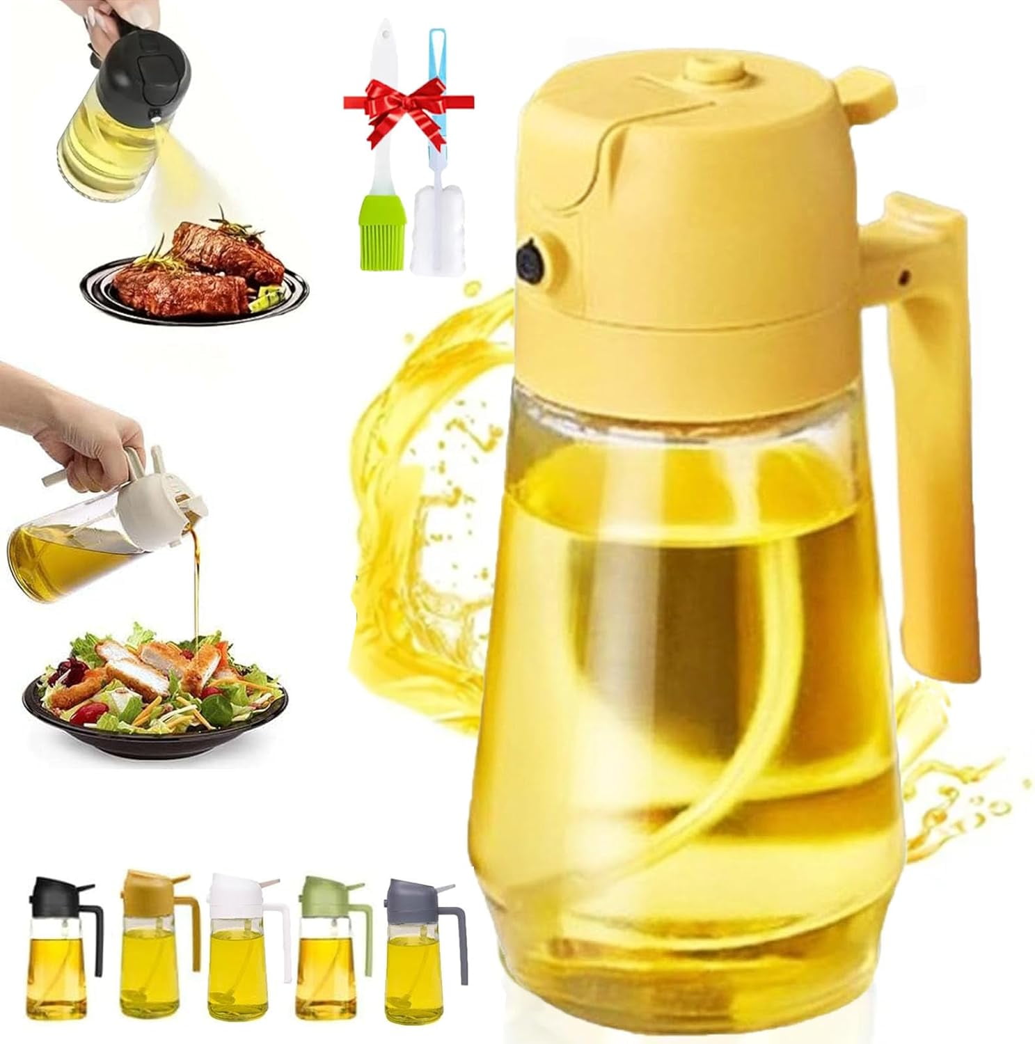Evermire Two in One Oil Dispenser, 2 In 1 Oil Dispenser And Oil Sprayer ...