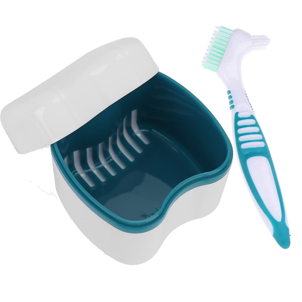 Everpert Denture Box Bathroom Travel Denture Cup False Tooth Cleaning ...
