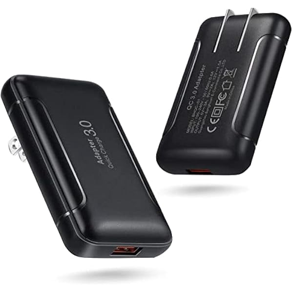 Eversame Ultra Slim Flat Portable USB Wall Charger Plug, 2 Pack Black ...