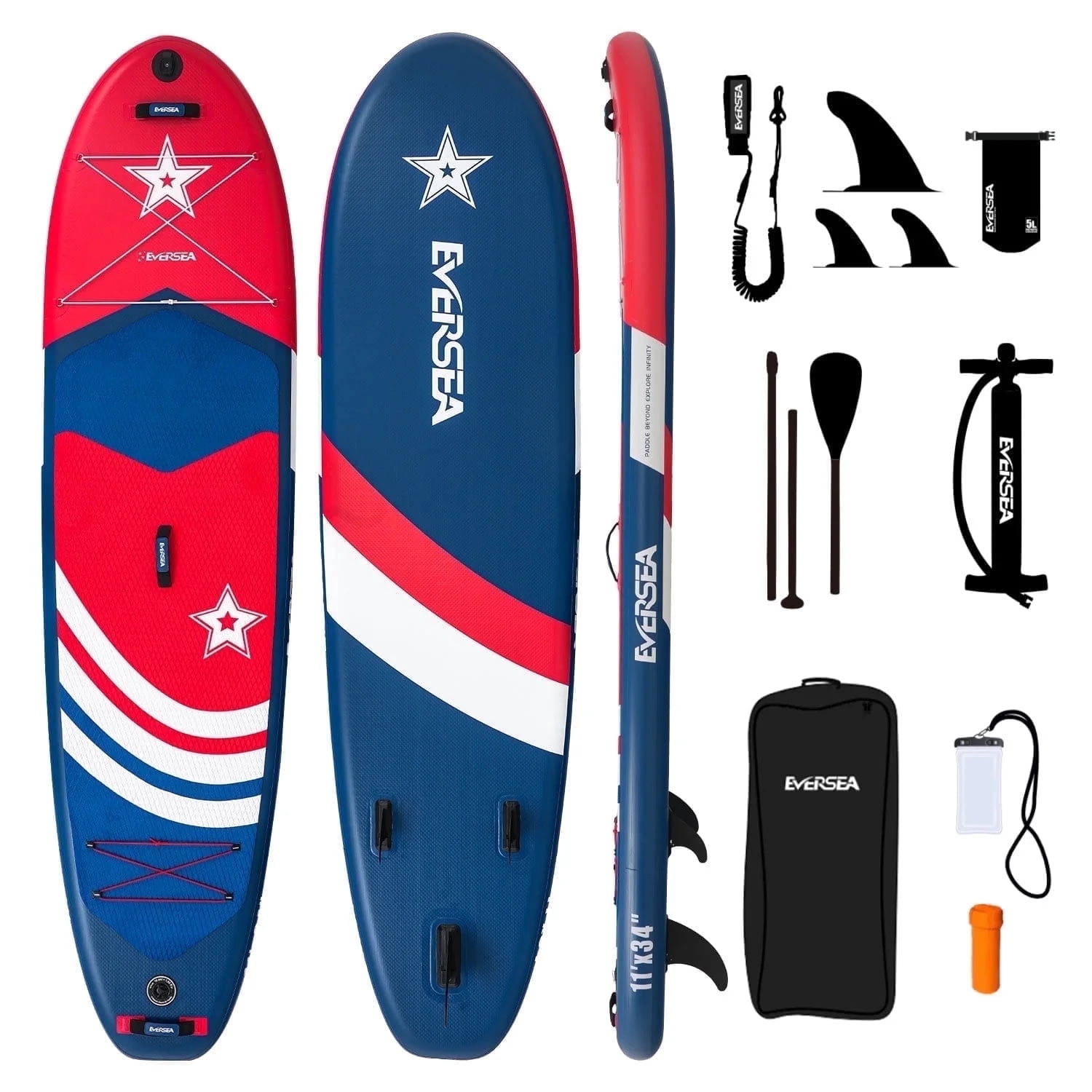 MSEASFREE Inflatable Stand Up Paddle Board 11 FT Fishing Paddle board ...