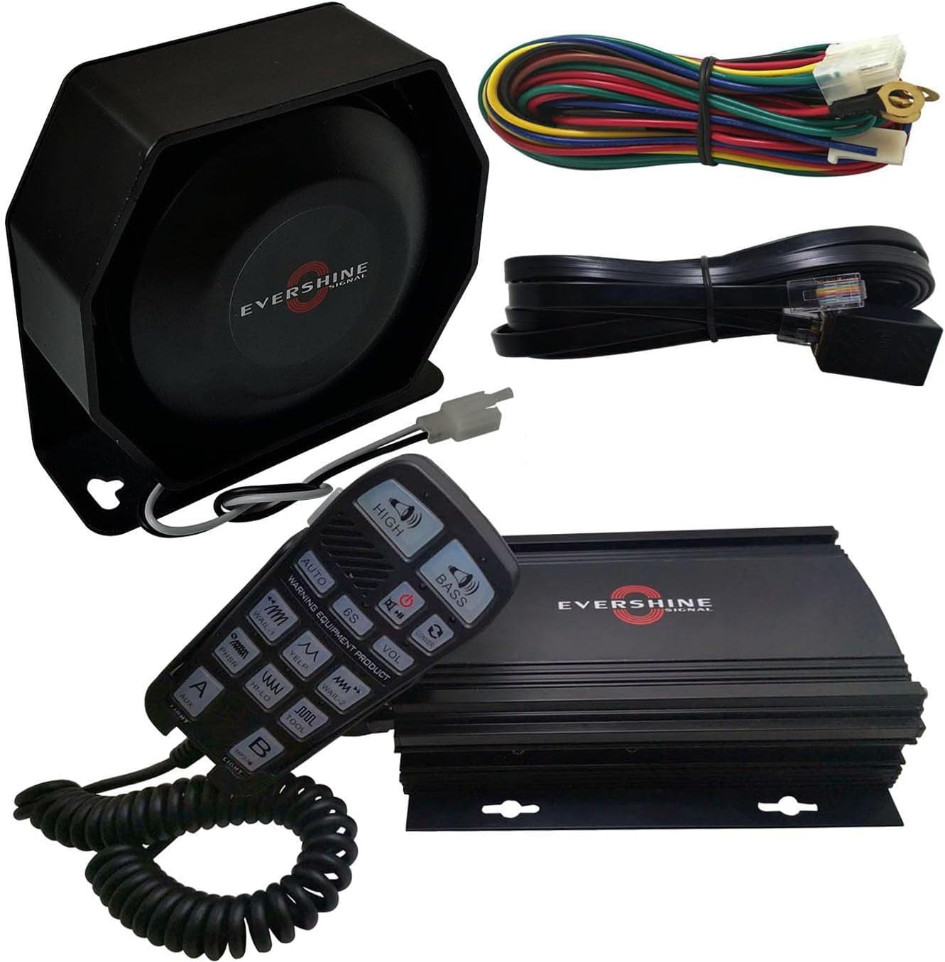 Evershine Signal 12/24V 100W All-in-One Police Siren and Speaker Kit ...