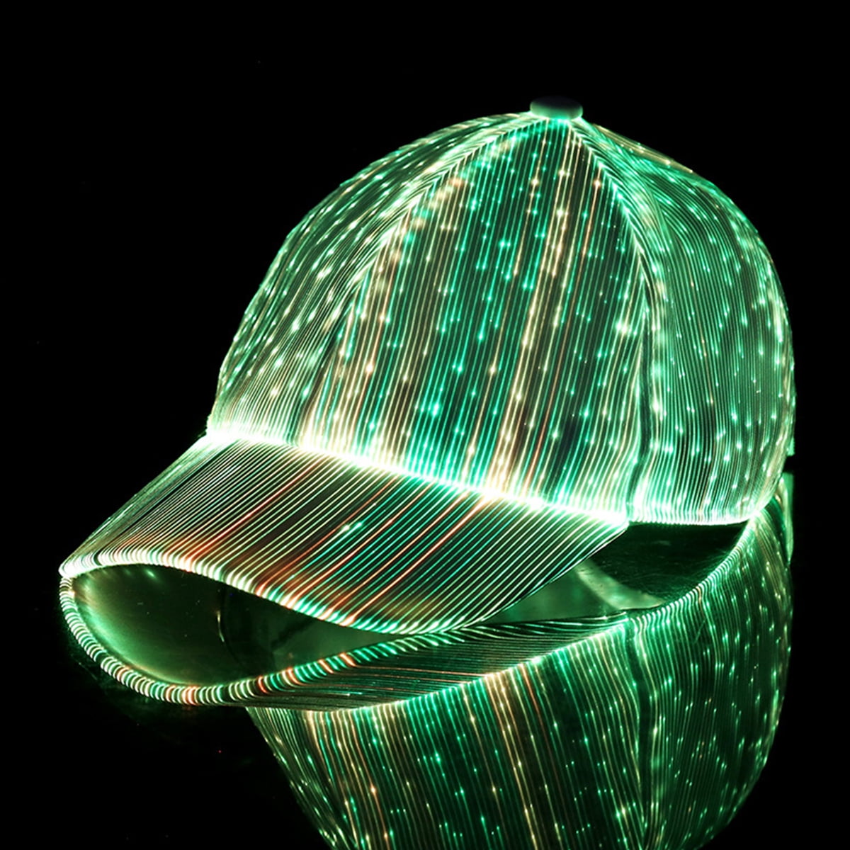 Everso LED Cap Fiber Optic Hat EDM Baseball Caps Light Up 7 Colors ...