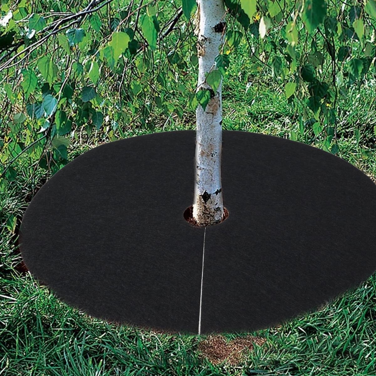 Everso Durable Tree Mulch Ring Mat, Non-Woven Round Weed Barrier & Root ...