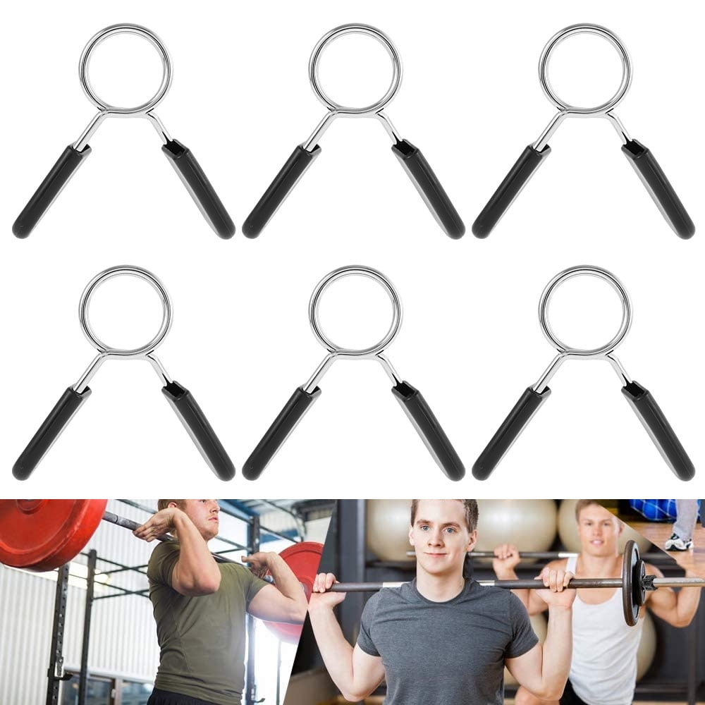 Everso 1 inch Barbell Spring Collar Clips, Dumbbell Clamps for ...