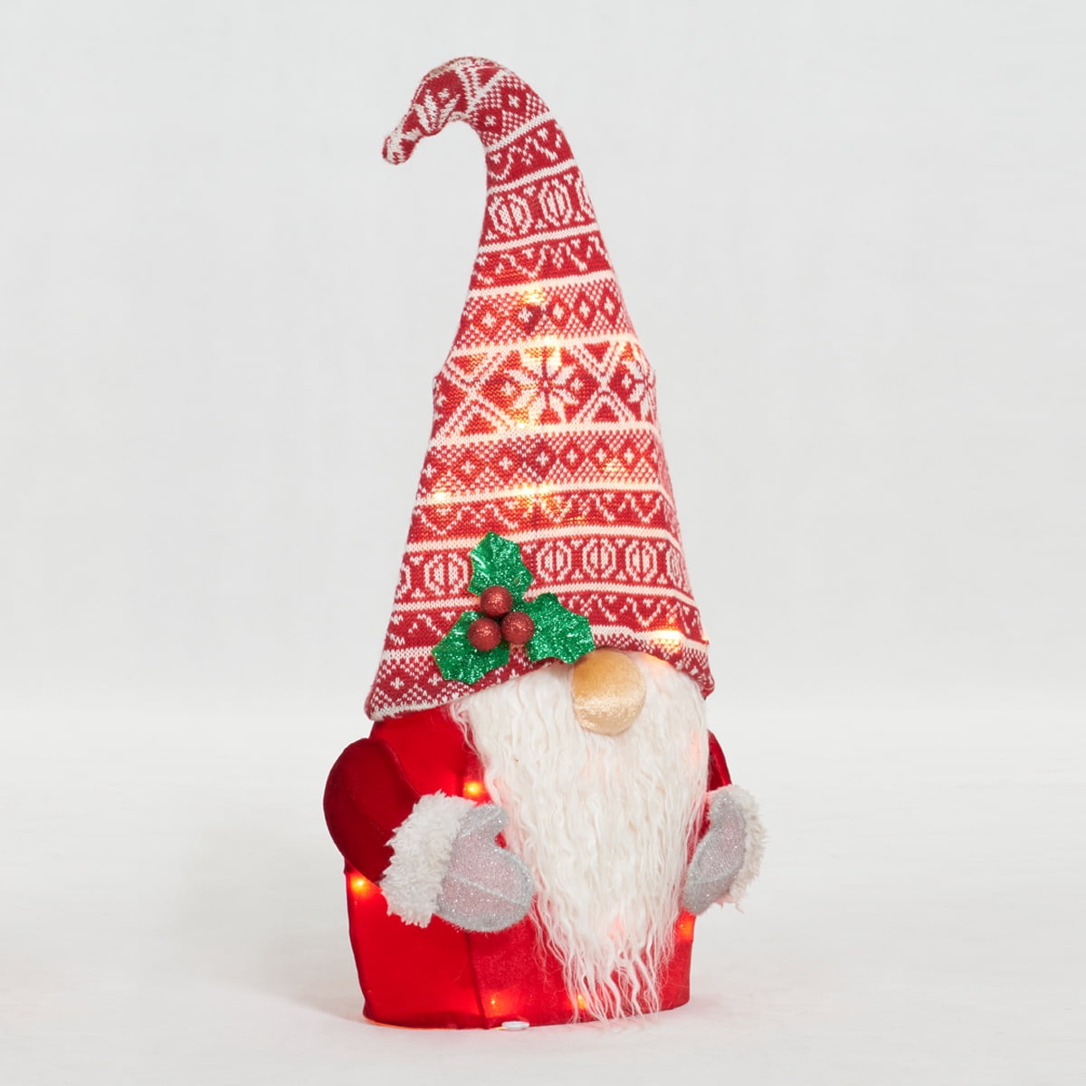 Everstar 22" UL PLUSH GNOME WITH RED HAT SCULPTURE, Red - Walmart.com