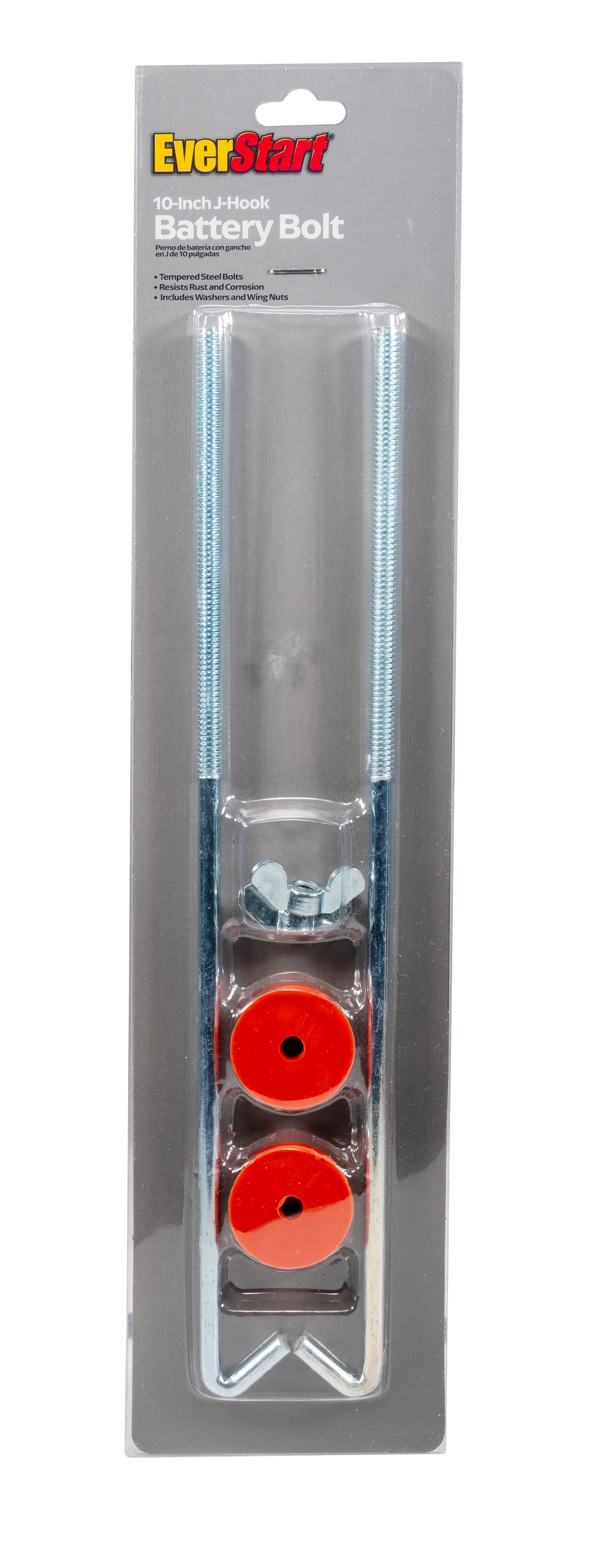 Ever Start 10-Inch J-Hook Battery Bolt, Tempered Steel Secure Battery ...