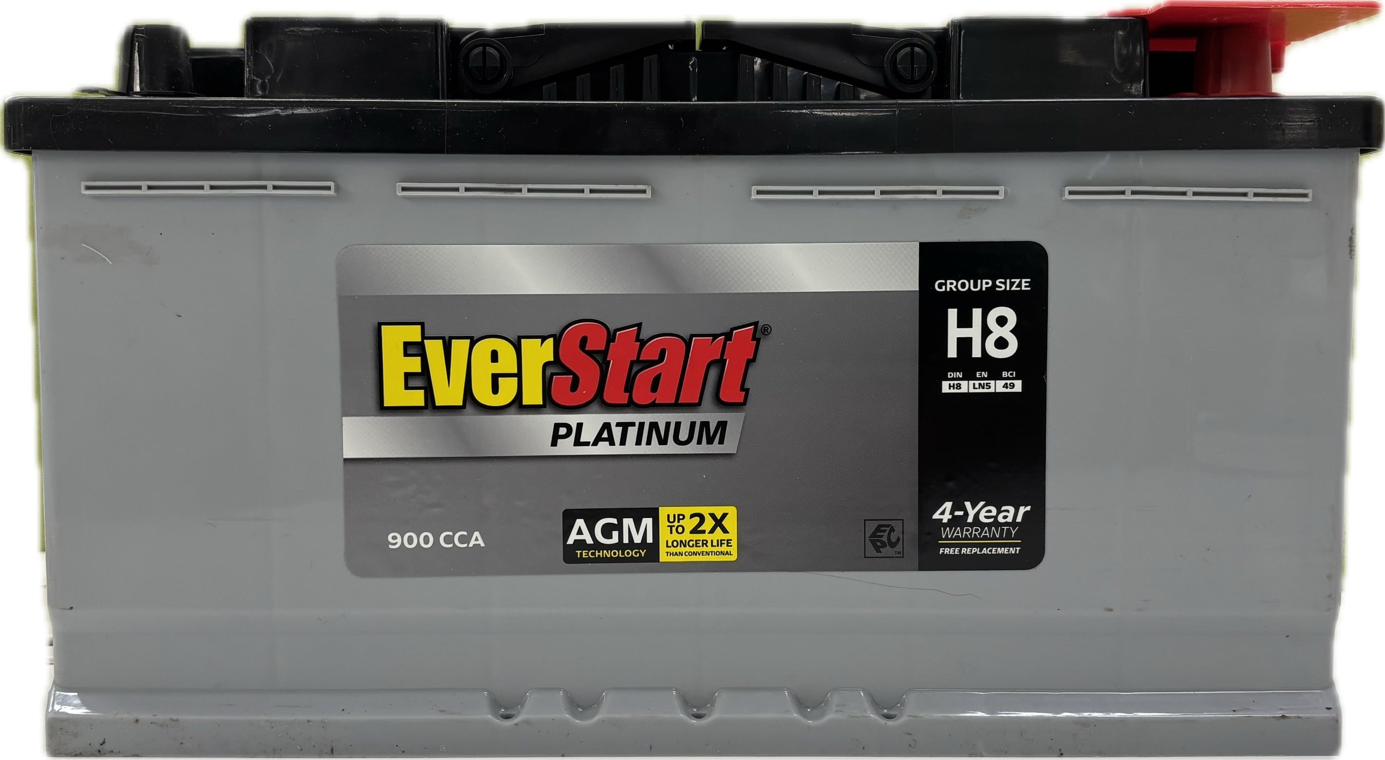 EverStart Platinum AGM Automotive Battery, Group Size H8 / LN5 / 49 12 Volt, 900 CCA 160 RC ...