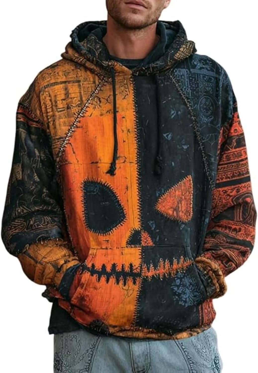 Everswear Halloween Sweater, Halloween Spooky Face Contrast, Spooky ...