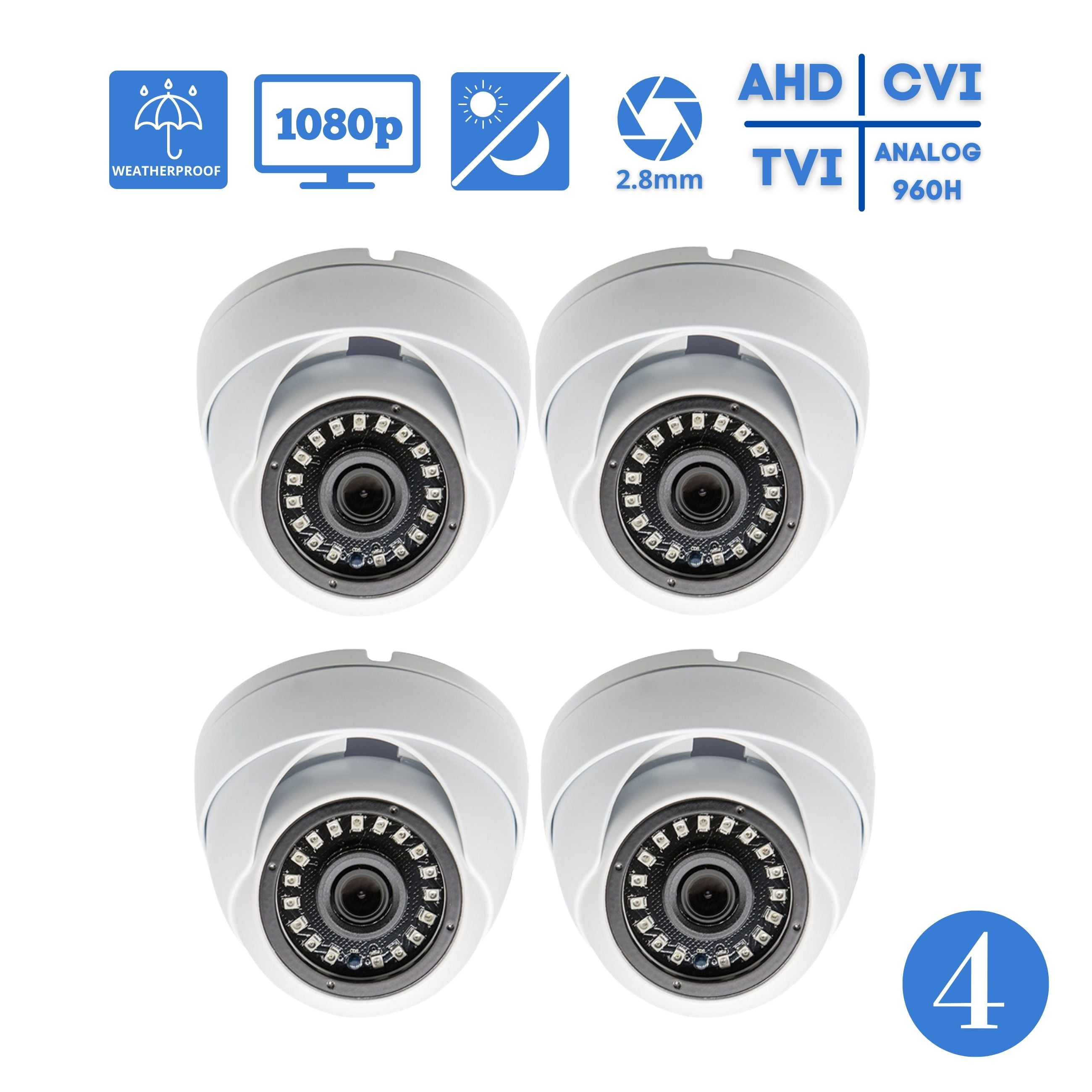 Evertech CCTV Security Dome Camera 1080p HD- TVI CVI AHD and Analog 3 ...