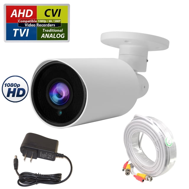 Evertech 1080p HD Bullet Security Camera Set with 25ft Video and Power ...