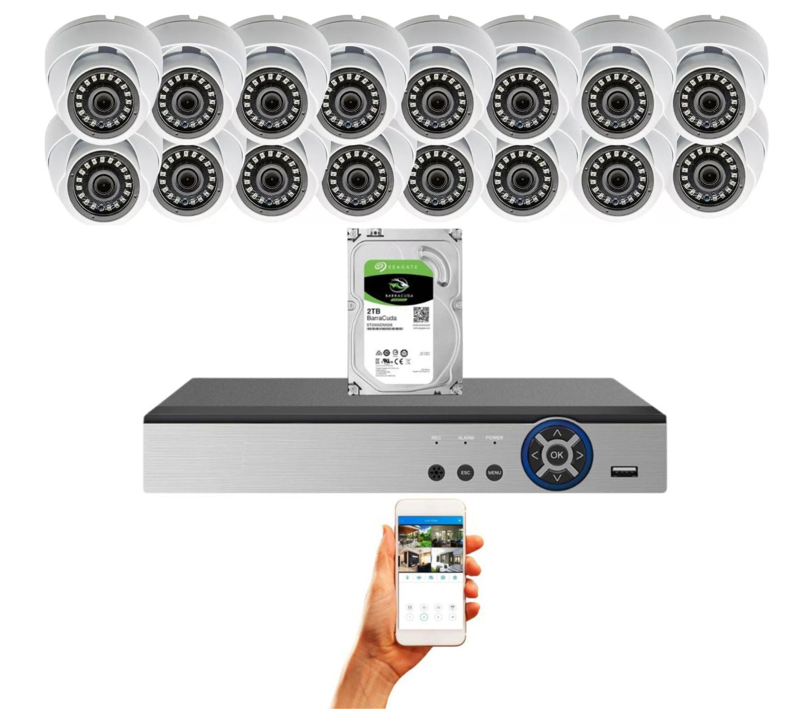 Evertech 16 Channel Surveillance System w/ 2TB Hard Drive and 1080p ...