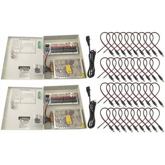 Evertech 18 Channel 12V DC 10 Amp Power Supply Distribution Box with ...
