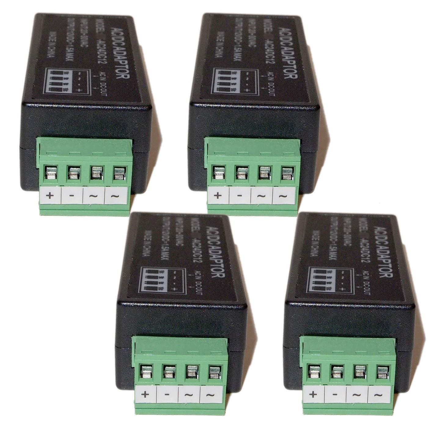 Evertech 24V AC to 12V DC Power Converter Reducer Adaptor (4 pack ...