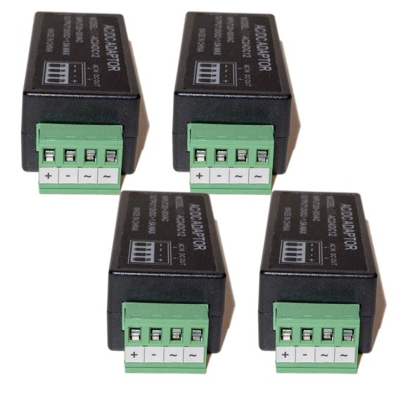 Evertech 24V AC to 12V DC Power Converter Reducer Adaptor (4 pack ...
