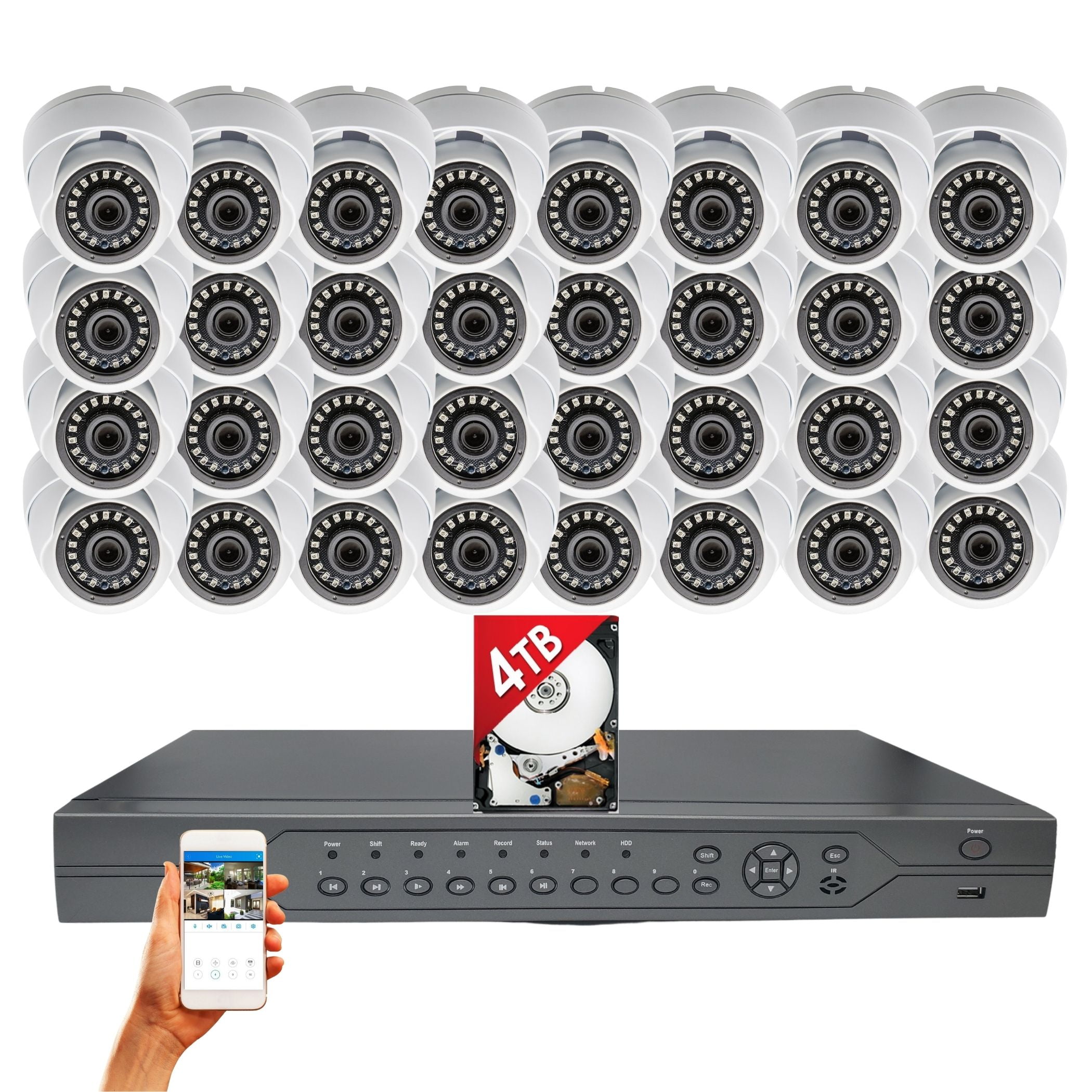 Evertech 32 Channel 1080P Indoor Outdoor Security Camera System 4TB HDD ...