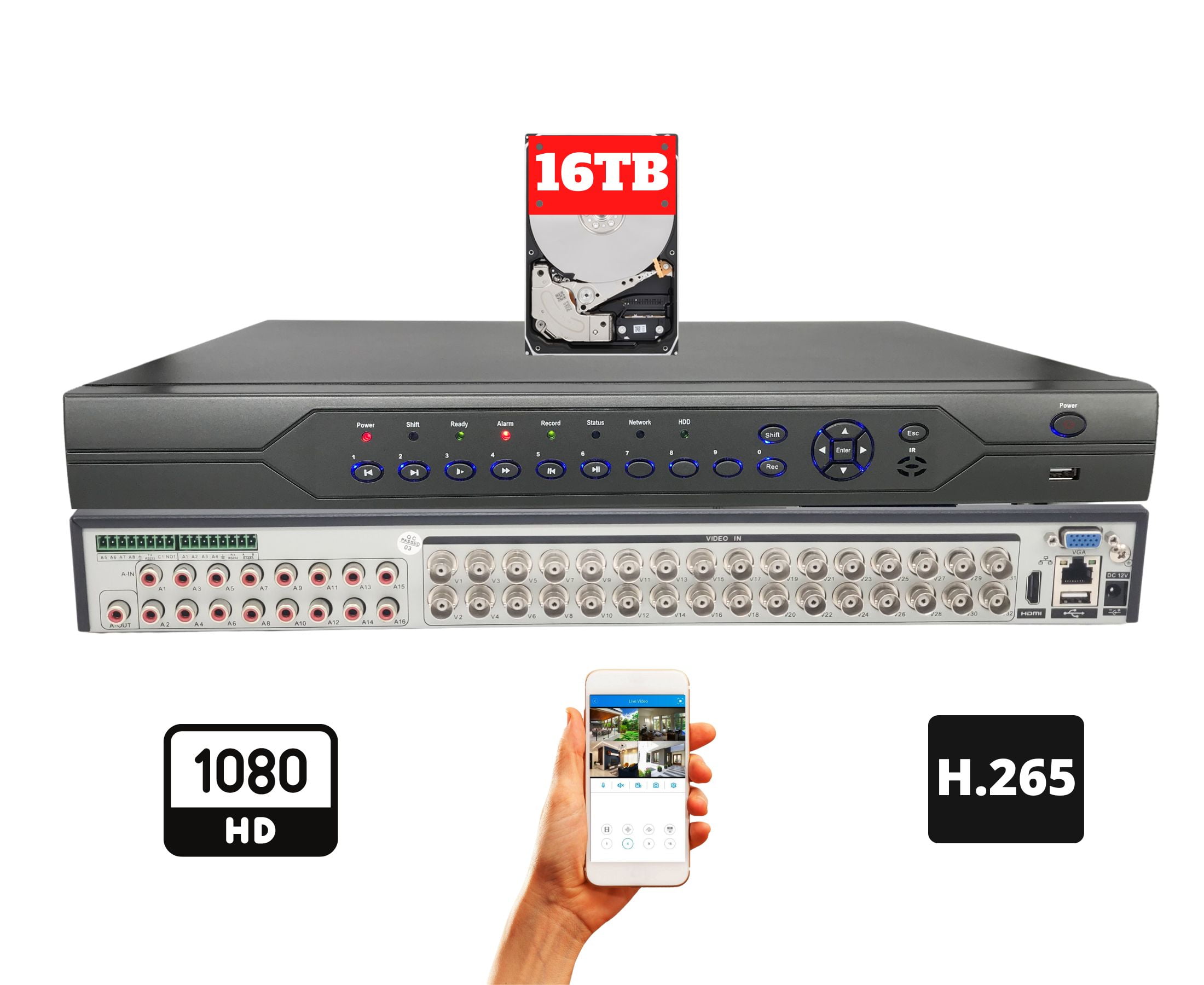 Evertech 32 Channel 1080p AHD TVI CVI and Analog CCTV Digital Video ...