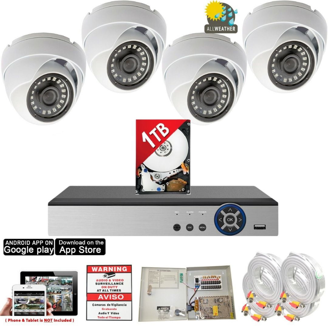 Evertech 8 Channel 1TB 1080P HD 4 Dome Camera CCTV Surveillance System ...