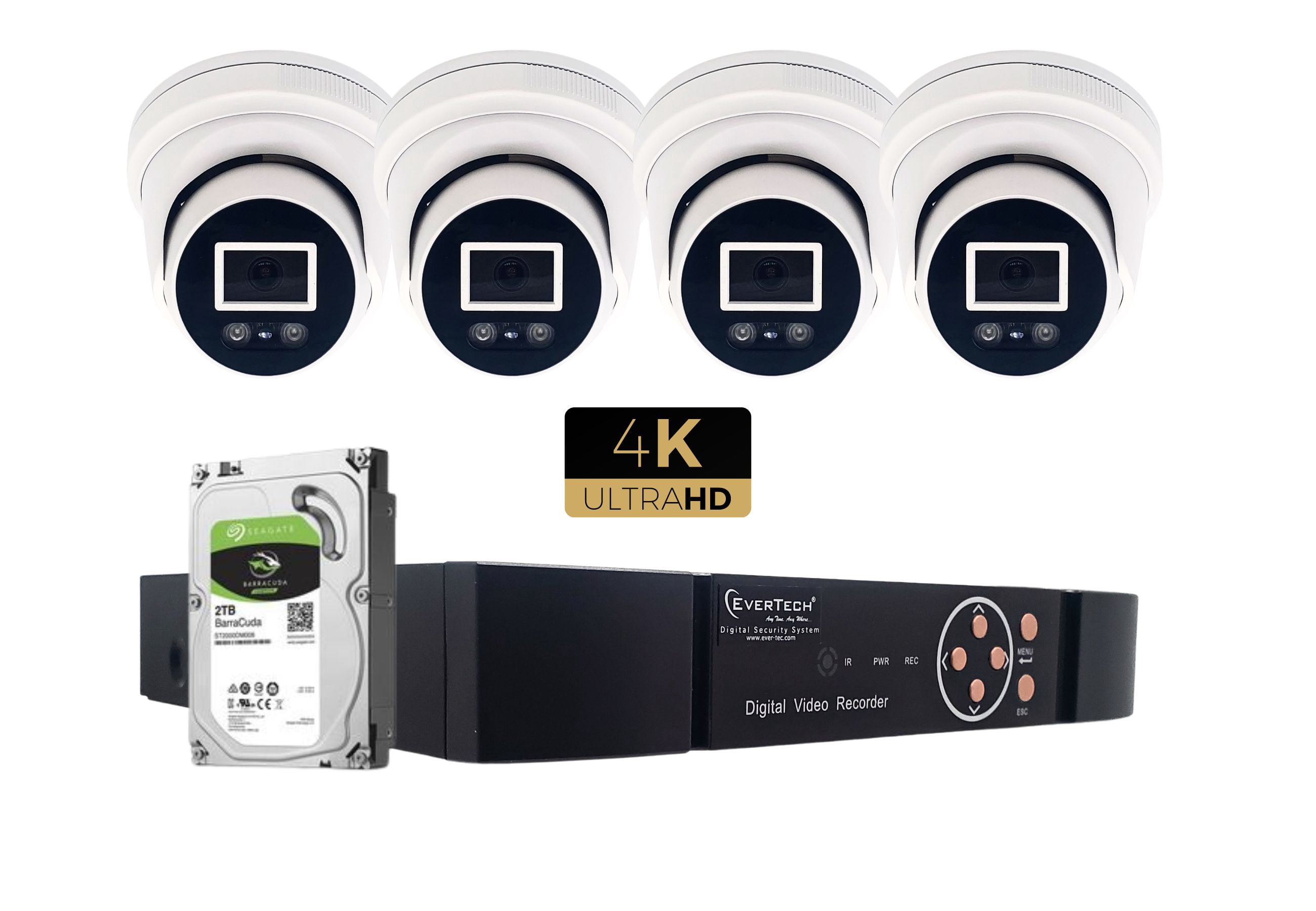 Evertech 8 Channel 4 Camera with Audio 8MP 4K IP PoE Security ...
