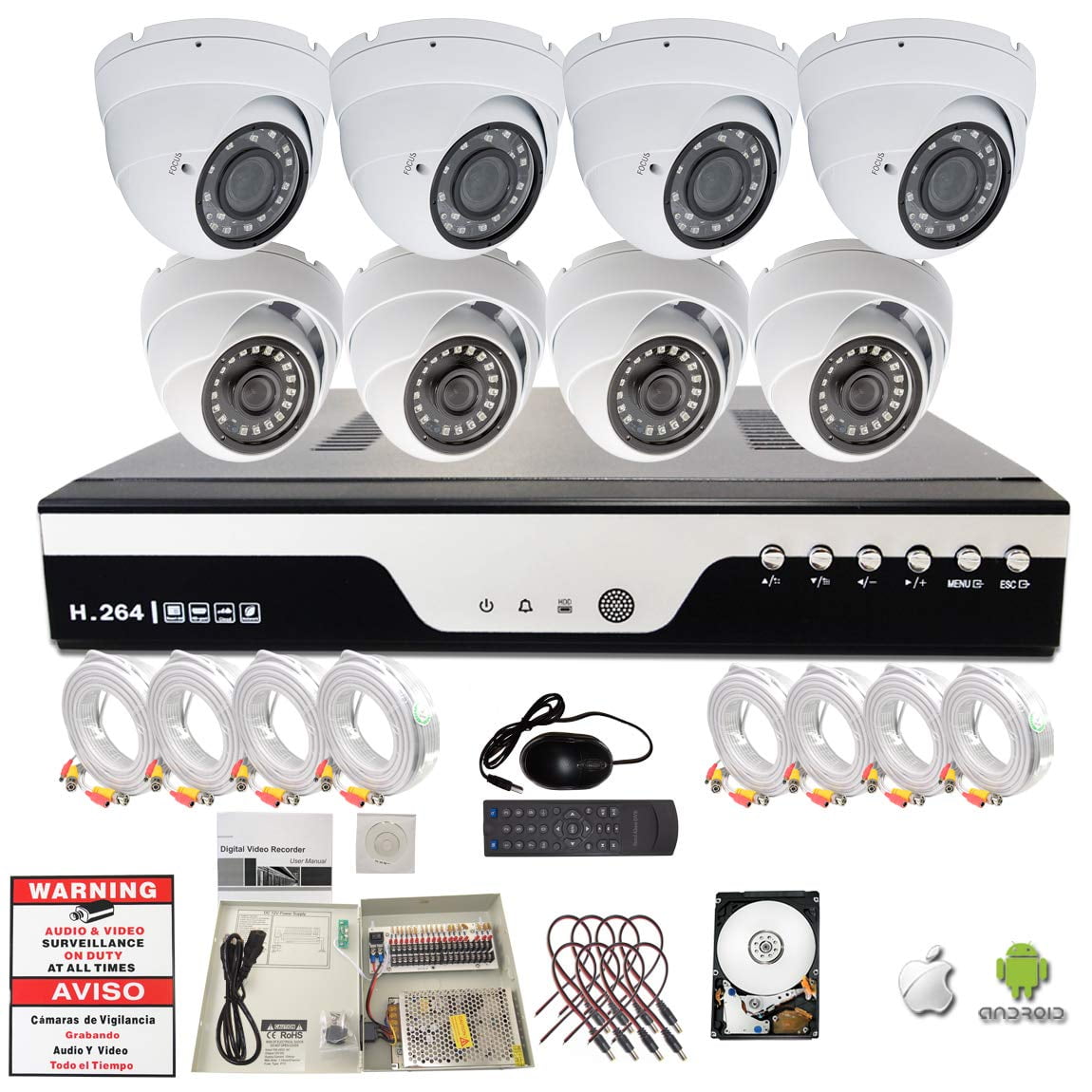 Evertech 8 Channel HD Security Surveillance Camera System Night Vision ...