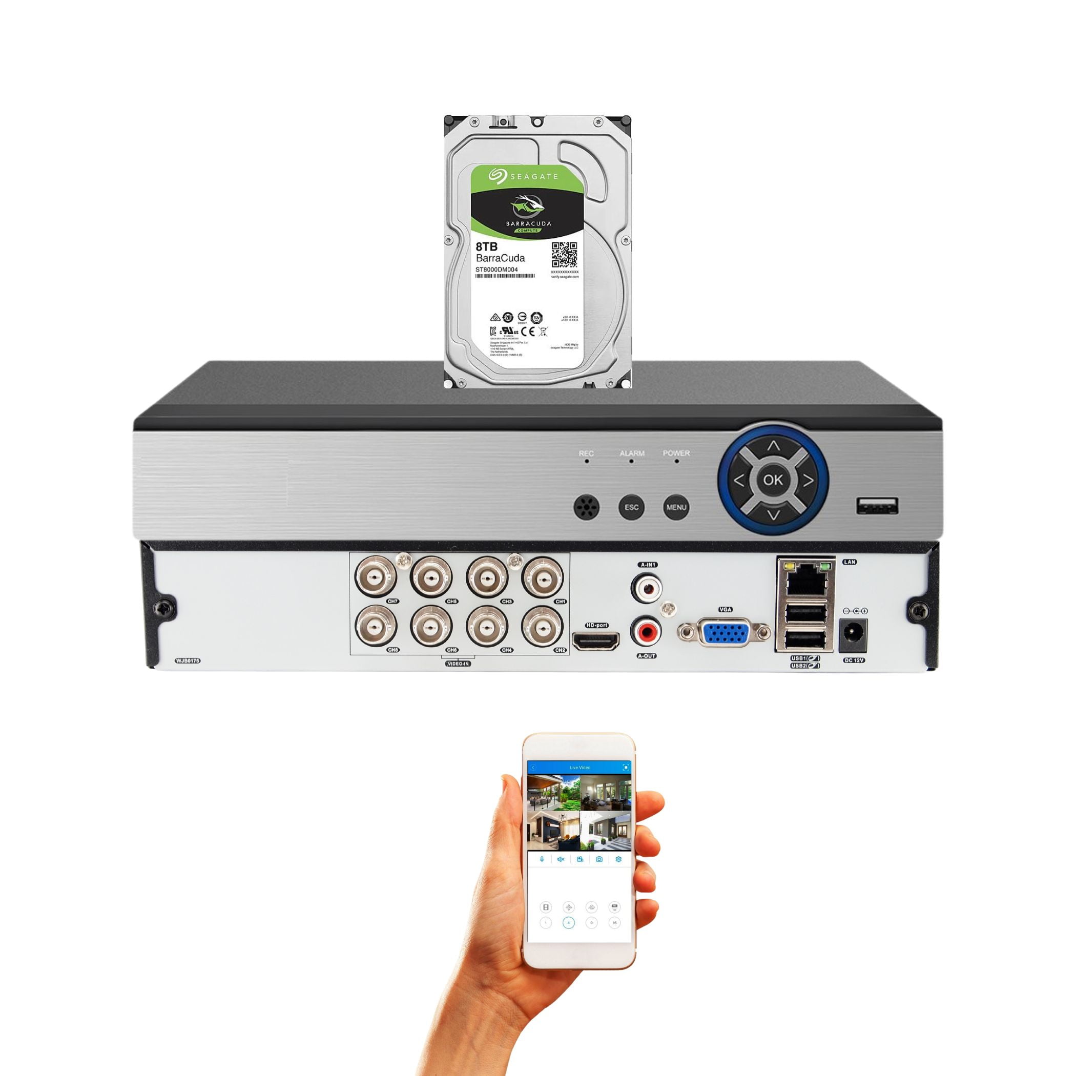 Evertech 8 Channel Security Surveillance Camera Video Recorder 8TB ...