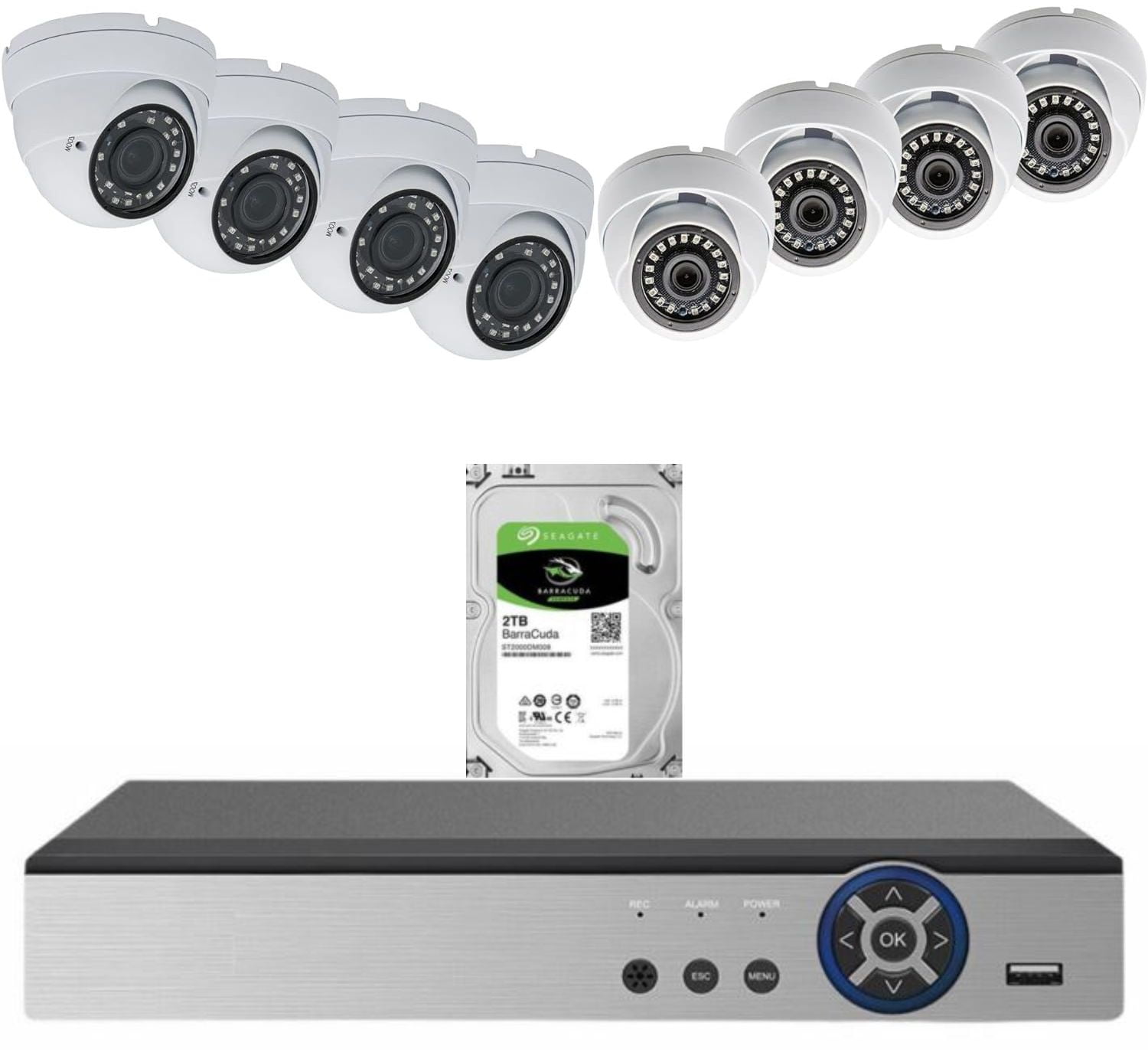 Evertech 8 Channel Video Surveillance System 1080p HD Dome Security ...