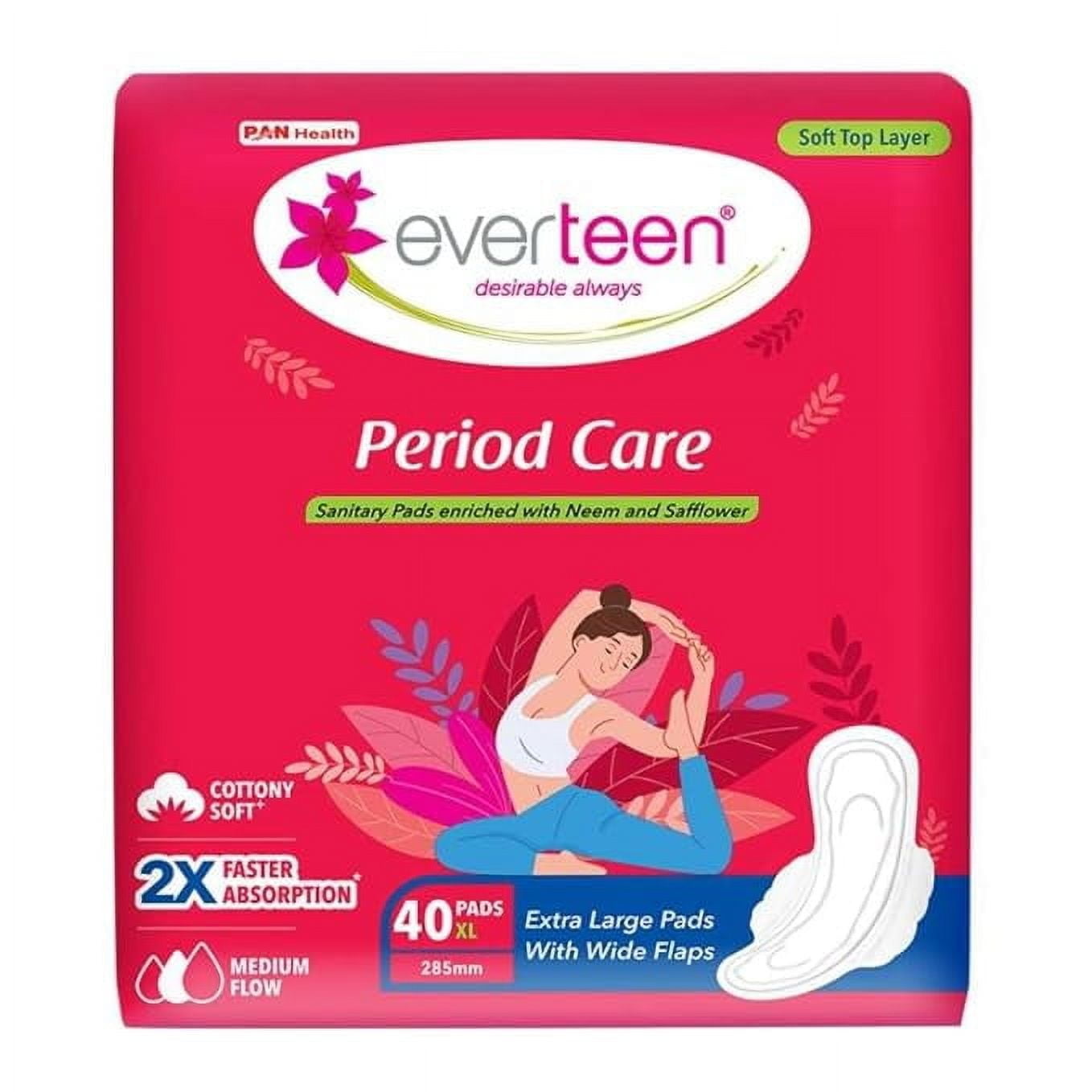 Everteen Period Care XL Soft 40 Sanitary Pads Enriched with Neem and ...