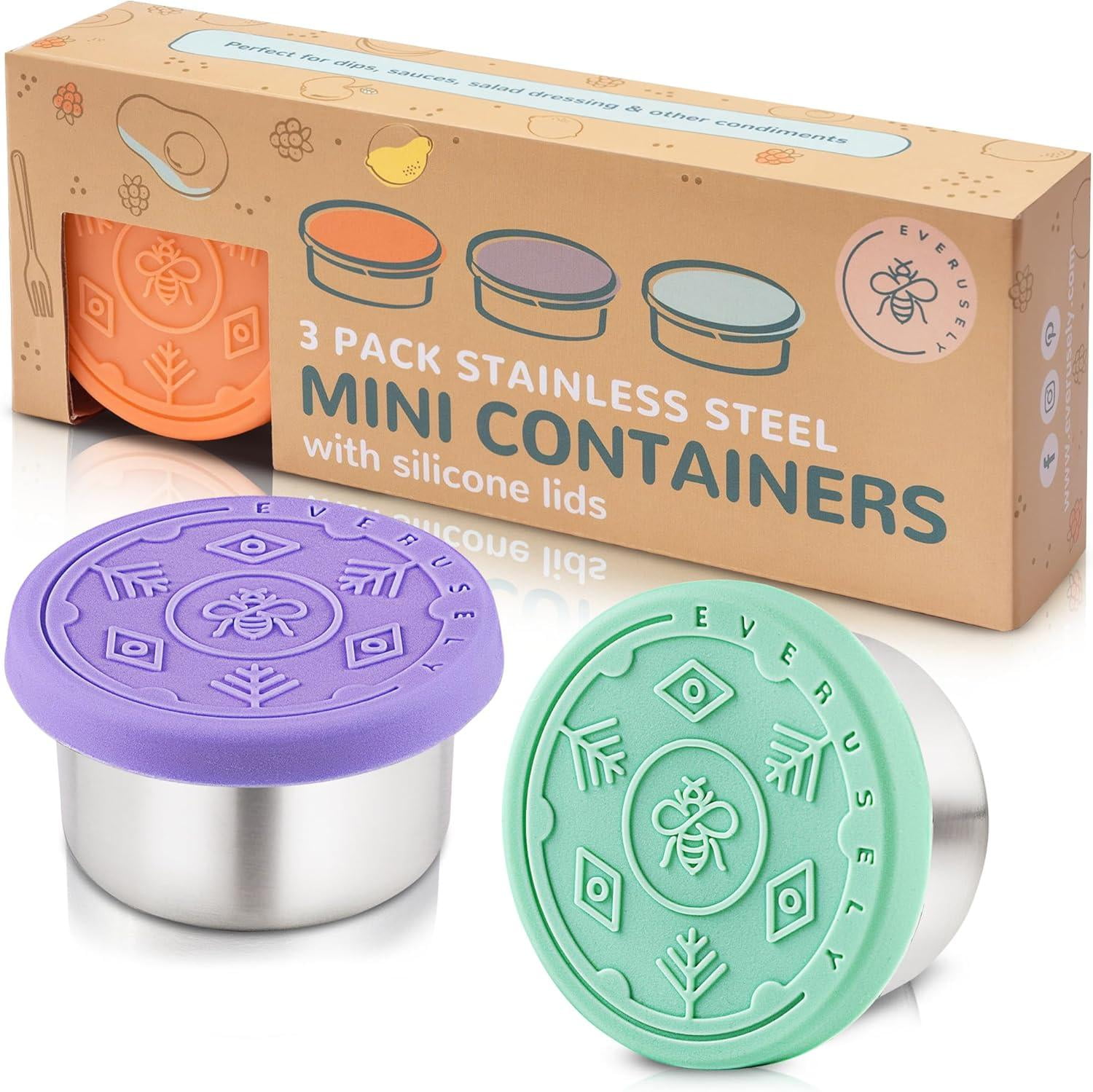 Everusely Condiment Cups - 3 Pack, 1.7 oz / 50 ml, Bright, Stainless ...