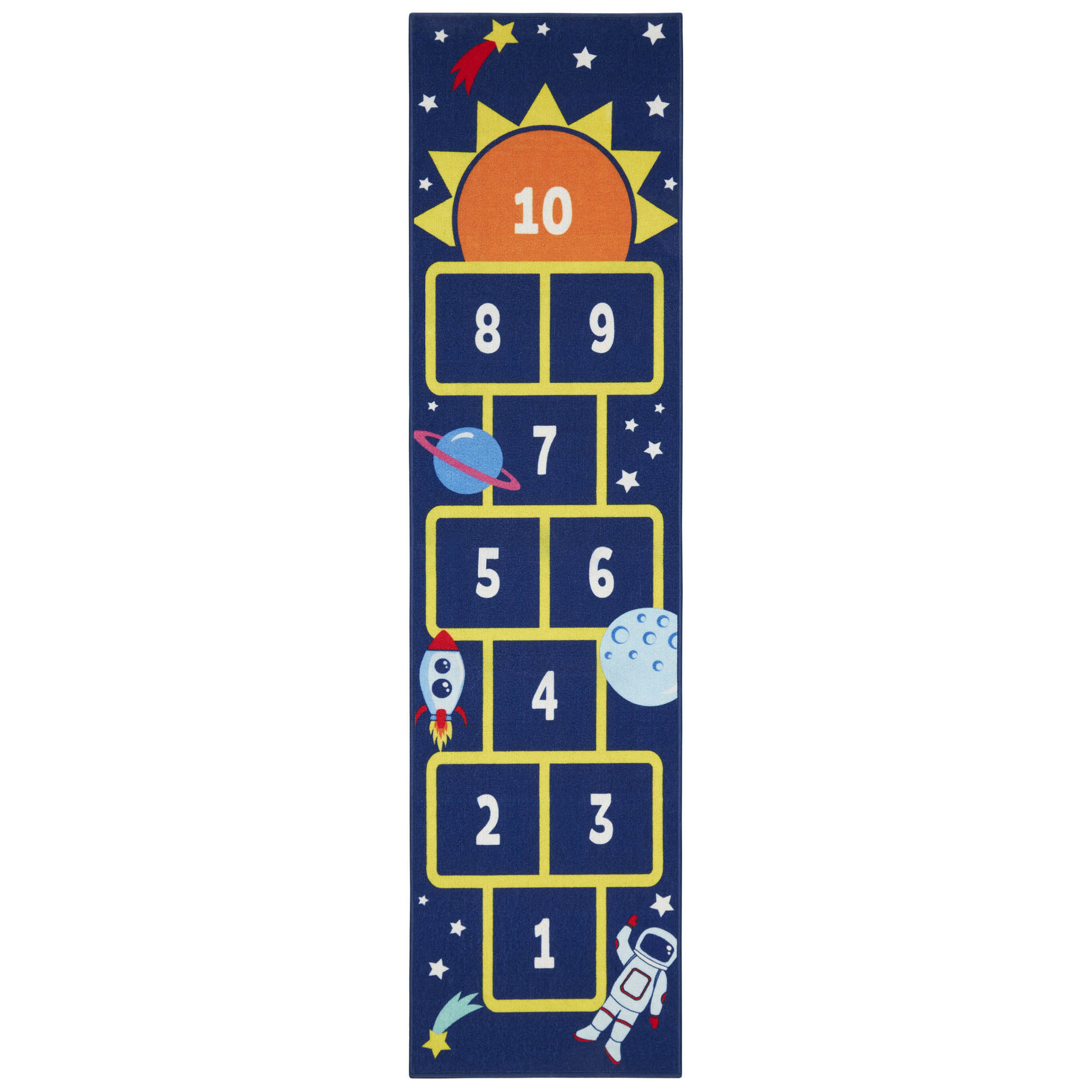 Everwash™ Imagine Hopscotch Space Kids Machine Washable Runner Area Rug ...