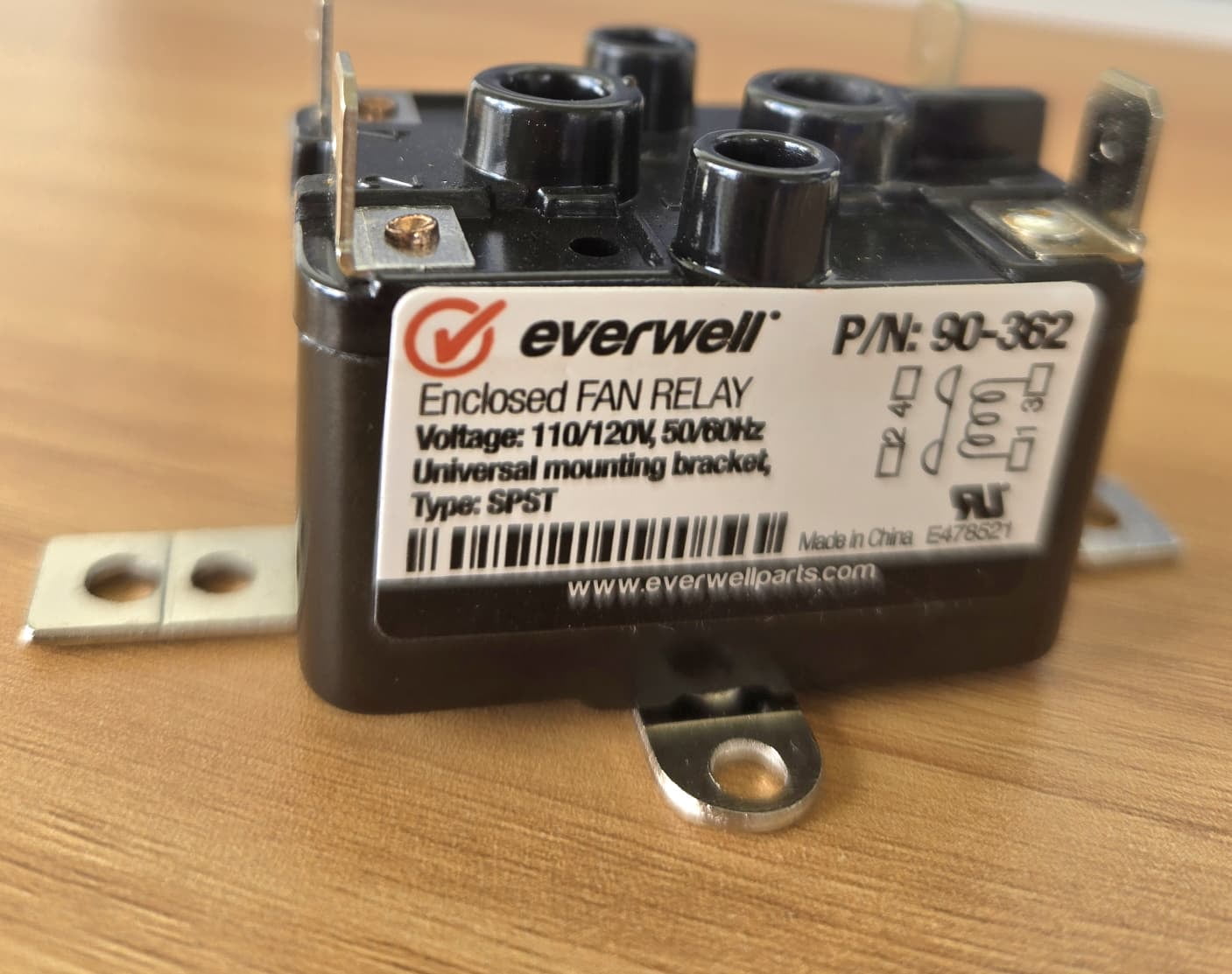 Everwell 90-362 – 110/120V Enclosed Fan Relay with Universal Mounting ...