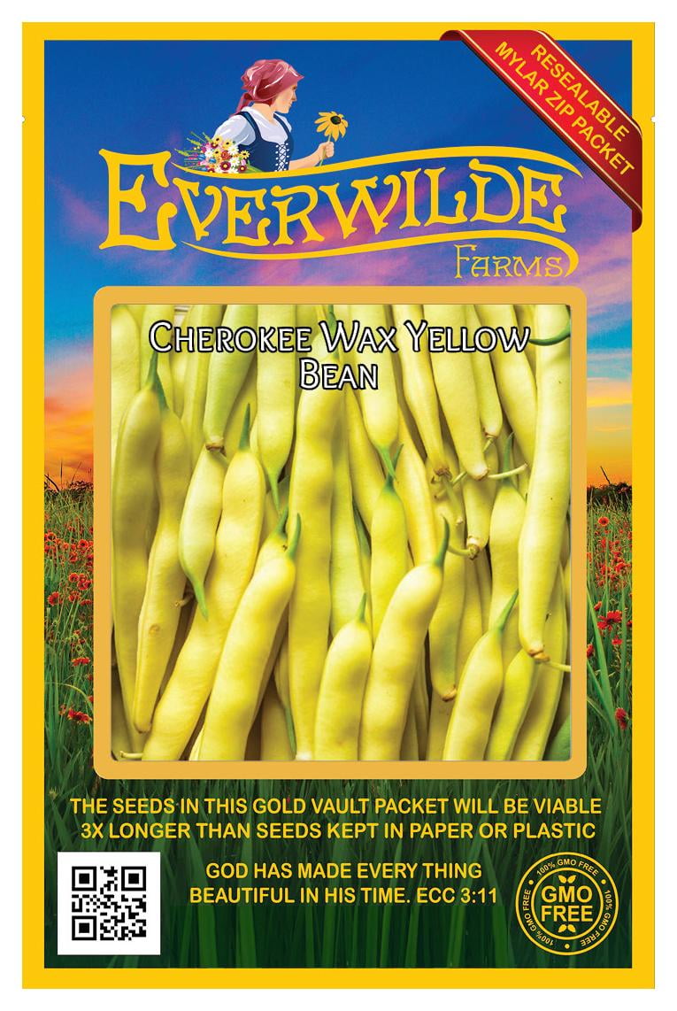Everwilde Farms - 100 Cherokee Wax Yellow Bean Seeds - Gold Vault Jumbo ...